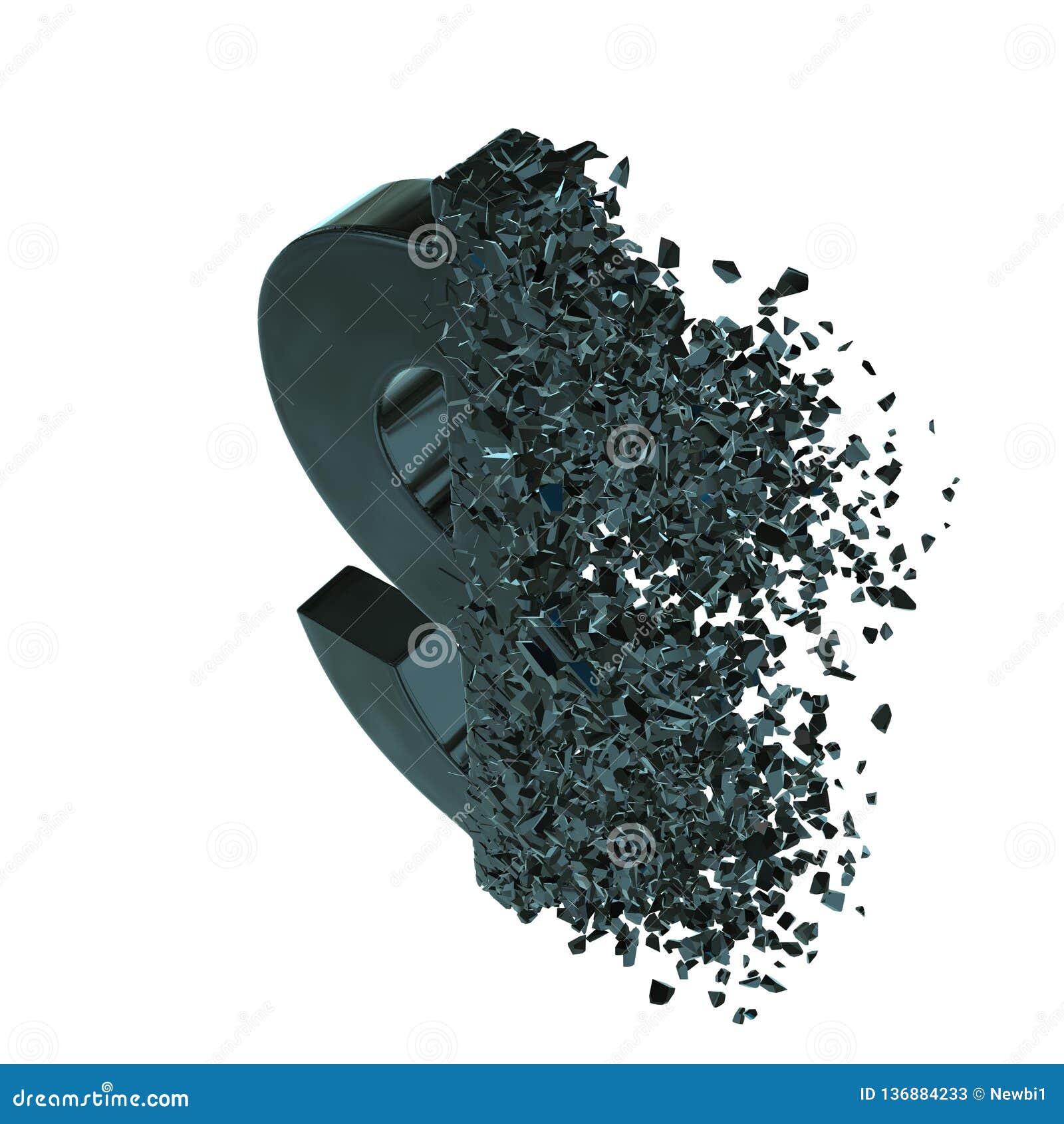 Fractured Dollar sign 3d stock illustration. Illustration of financial ...