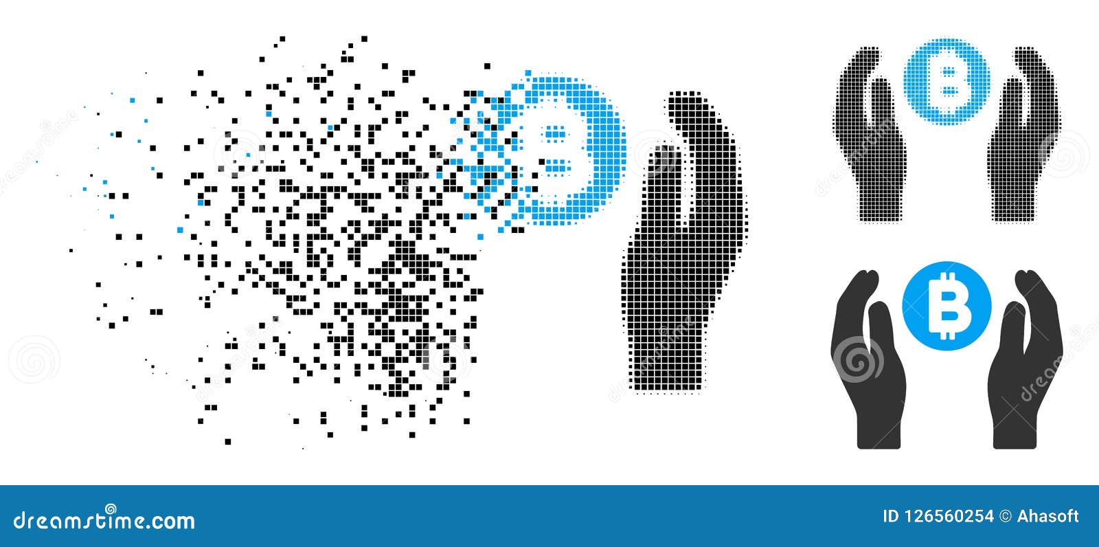 Fractured Dot Halftone Bitcoin Care Hands Icon Stock Vector ... Fractured Dot Halftone Bitcoin Care Hands Icon Stock Vector ...