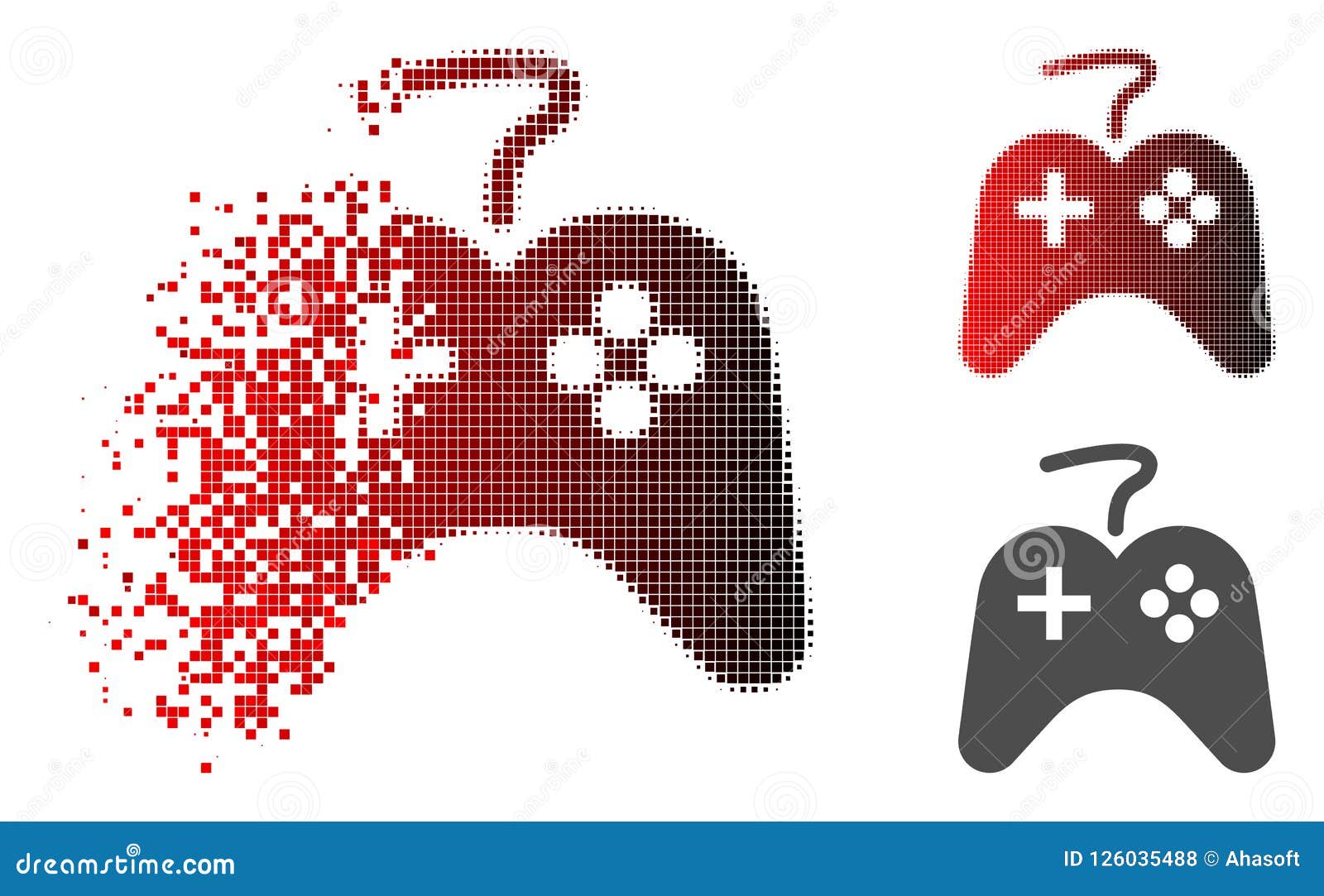 Fractured Dot Halftone Game Pad Icon Stock Vector - Illustration of ...