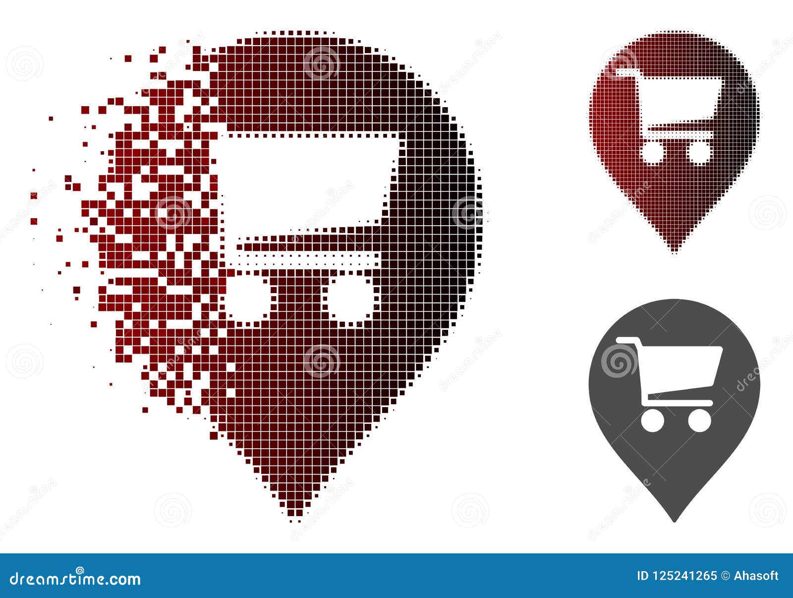 Fractured Dot Halftone Supermarket Map Marker Icon Stock Vector ... Fractured Dot Halftone Supermarket Map Marker Icon Stock Vector ...