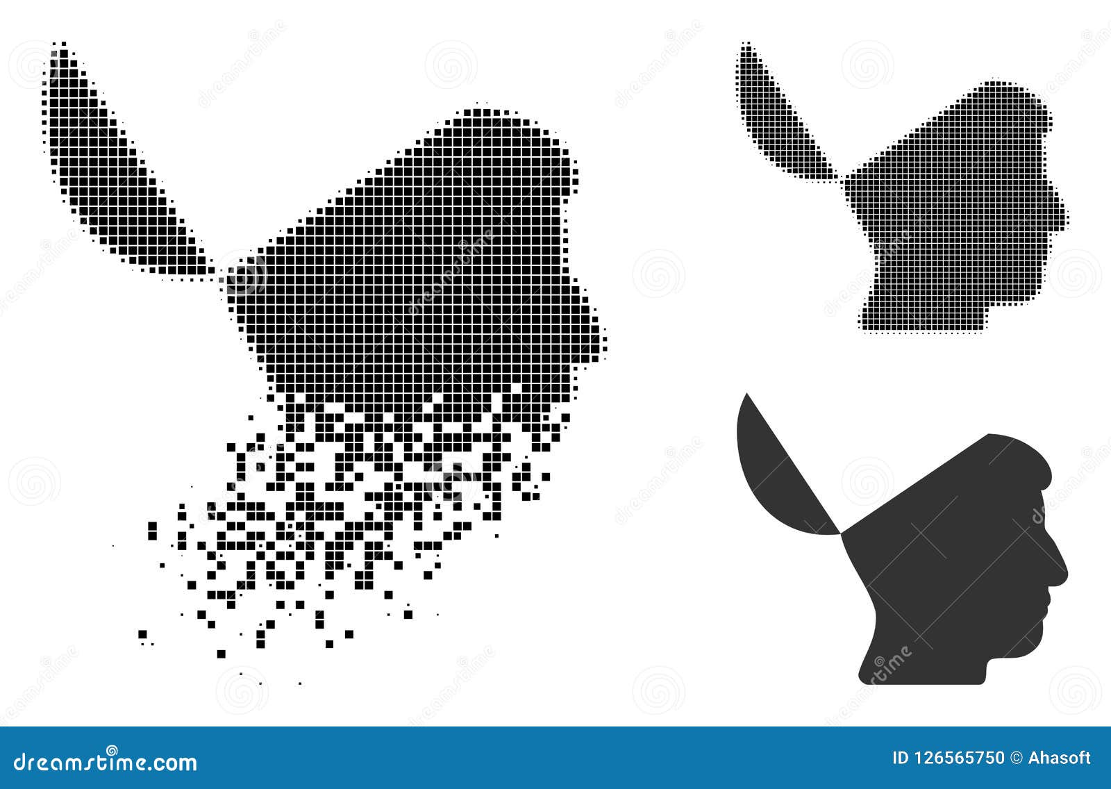 Fractured Dotted Halftone Open Mind Icon Stock Vector - Illustration of ... Fractured Dotted Halftone Open Mind Icon Stock Vector - Illustration of ...