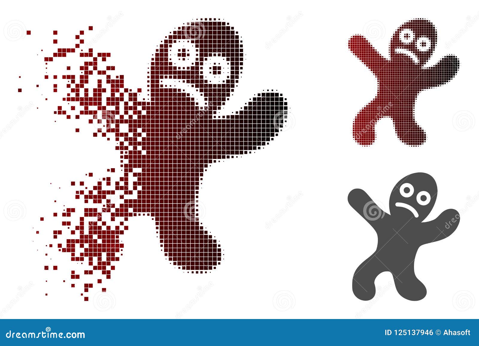 Fractured Dotted Halftone Sick Person Icon Stock Vector - Illustration ...