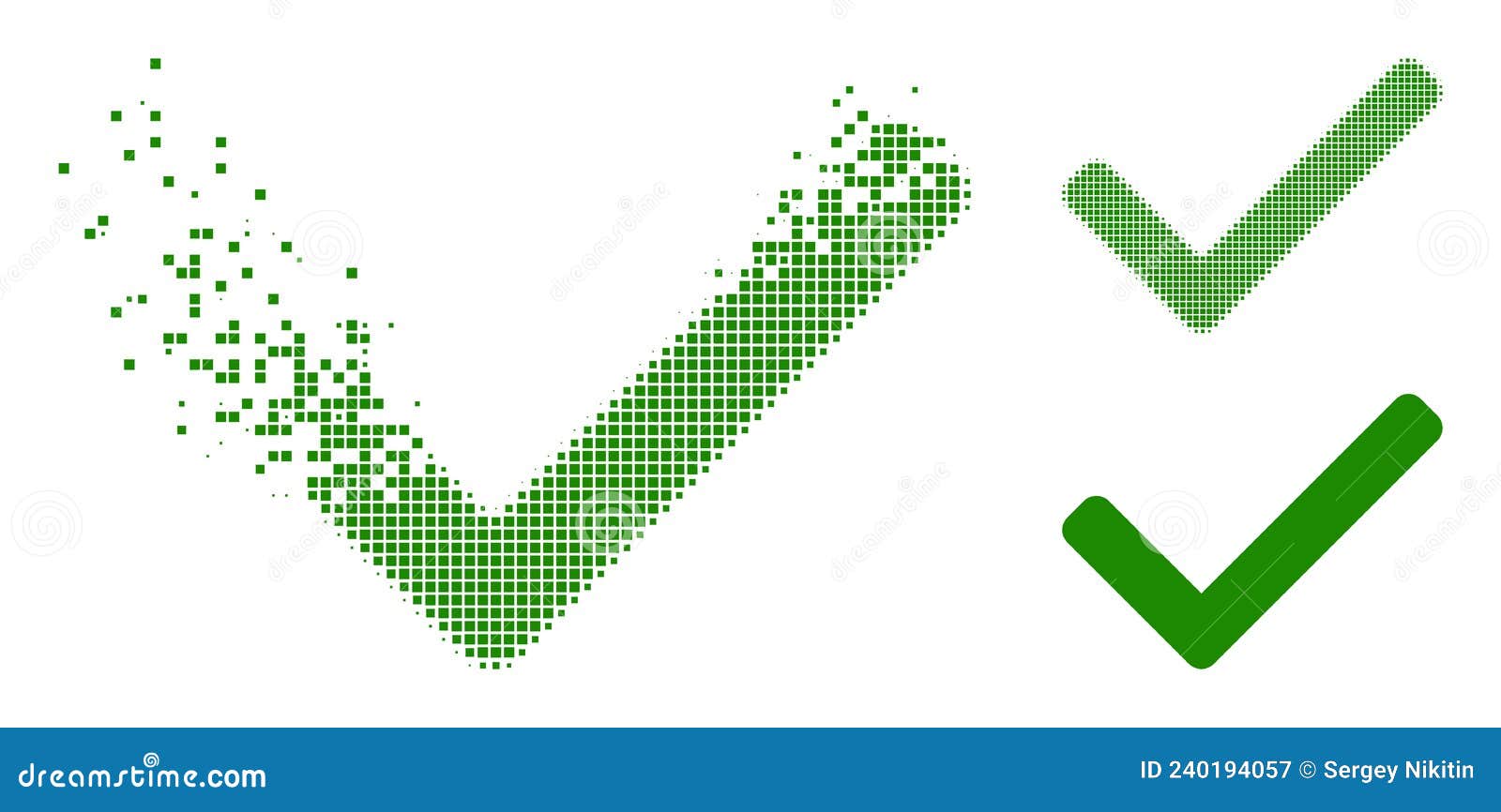 Fractured Dotted and Original Accept Tick Icon Stock Vector ...