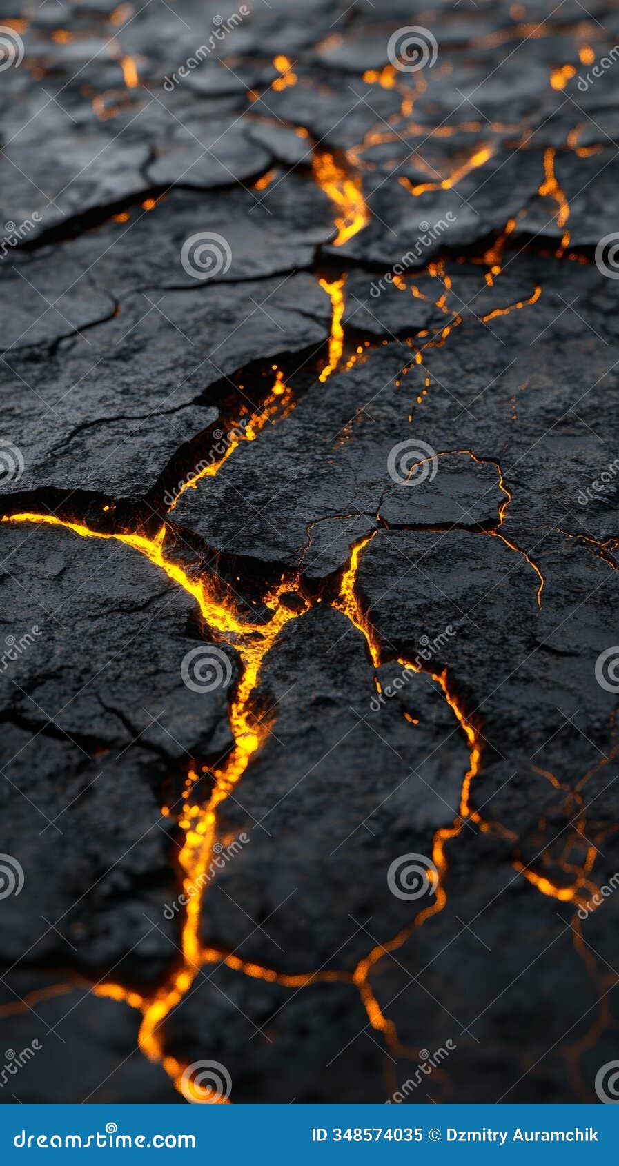 A Fractured Earth Exposing Its Molten Core, Representing Geological ...