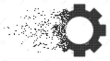 Gear Disintegrating Pixel Icon Stock Vector - Illustration of ...