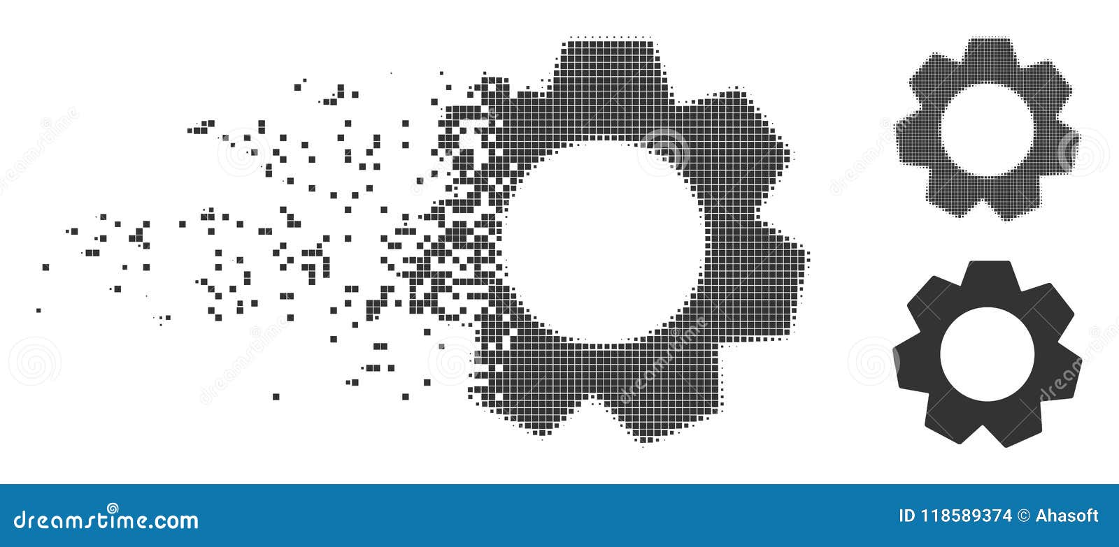 Gear Pixel Logo Design Concept Template Vector Illustration ...