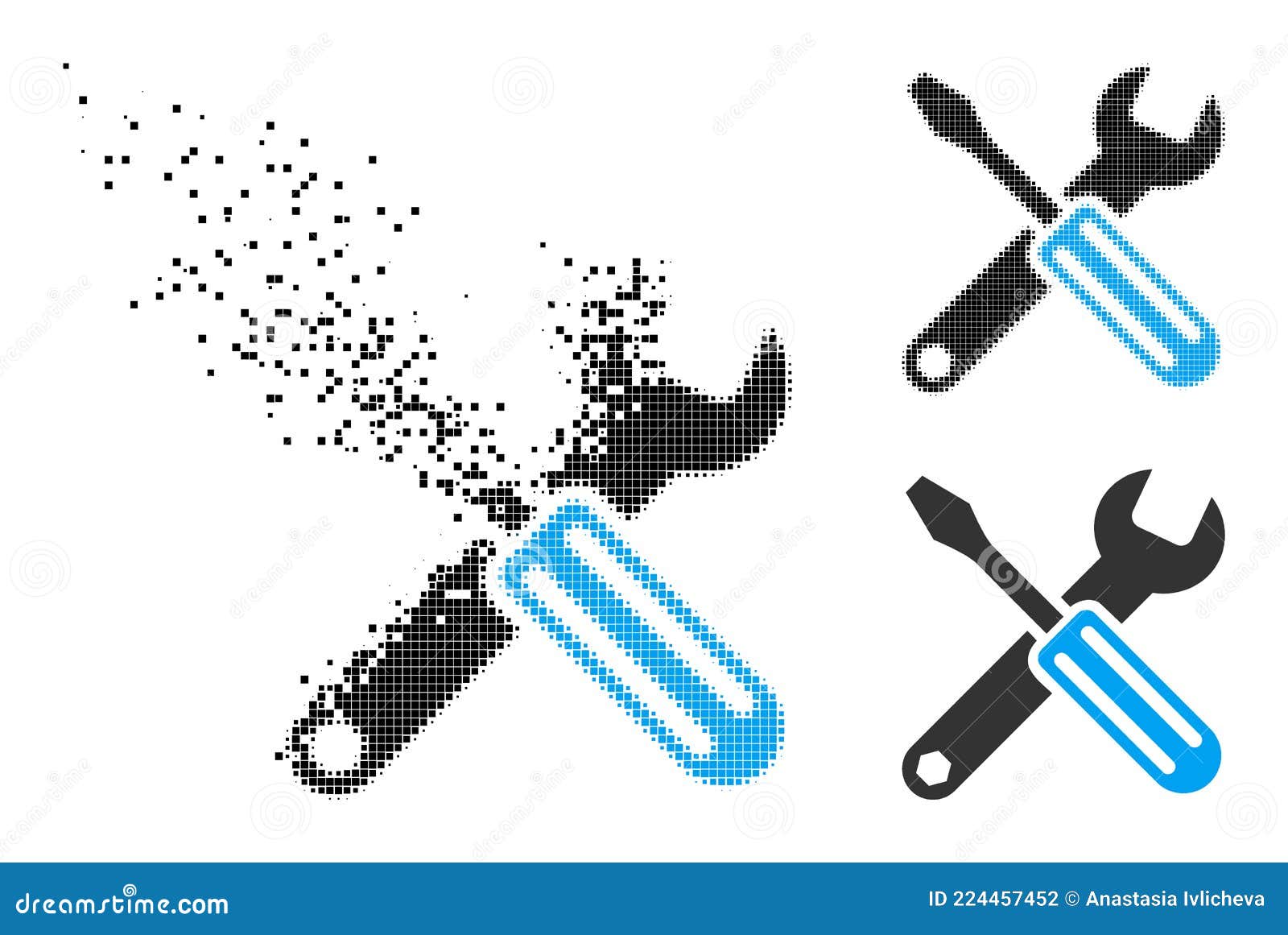 Fractured And Halftone Pixel Options Icon Vector Illustration ...