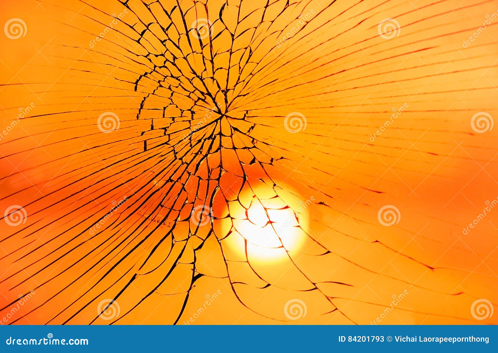 Fractured Mirror on Blurred Reflection of Sunset Stock Image - Image of ...