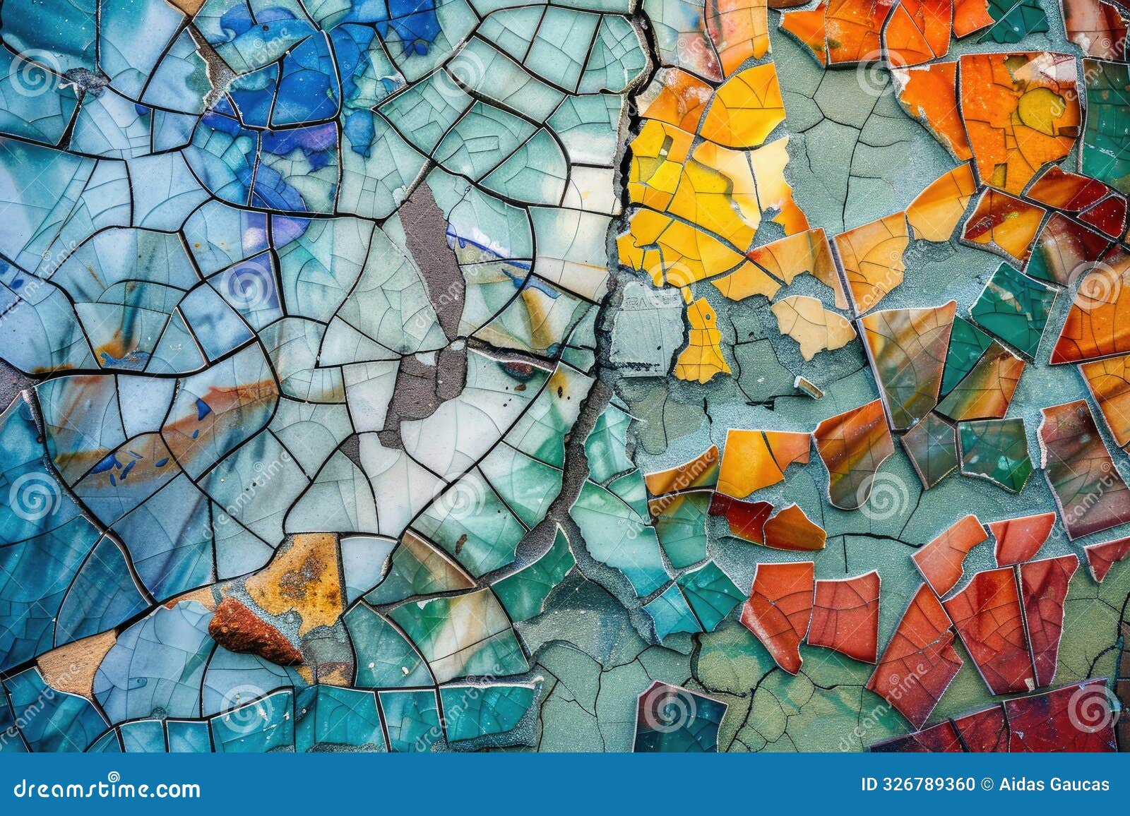 Fractured Mosaic with Missing Pieces Like a Blank Puzzle Waiting To Be ...