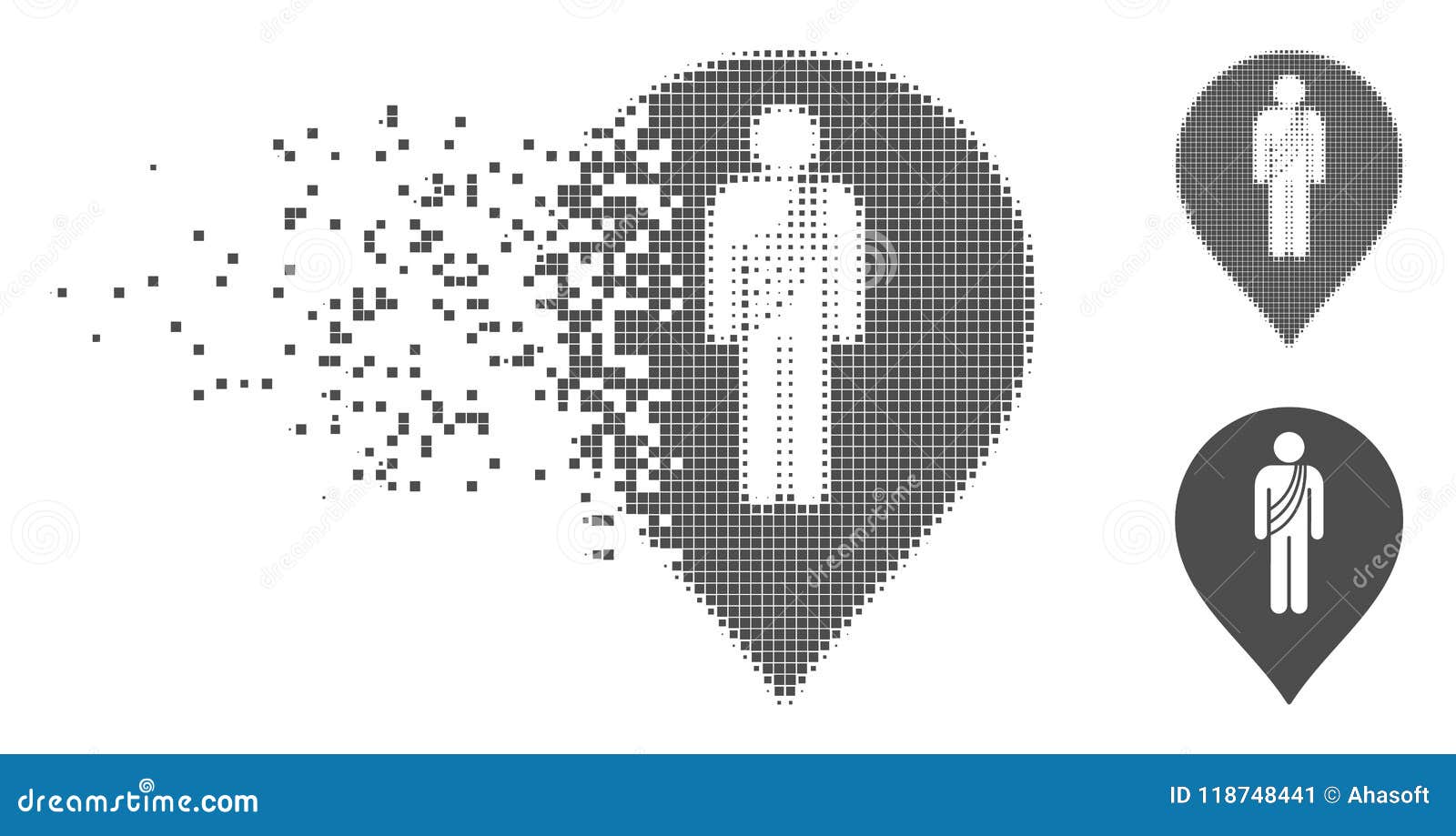 Fractured Pixel Halftone Buddhist Monk Marker Icon Stock Vector ... Fractured Pixel Halftone Buddhist Monk Marker Icon Stock Vector ...