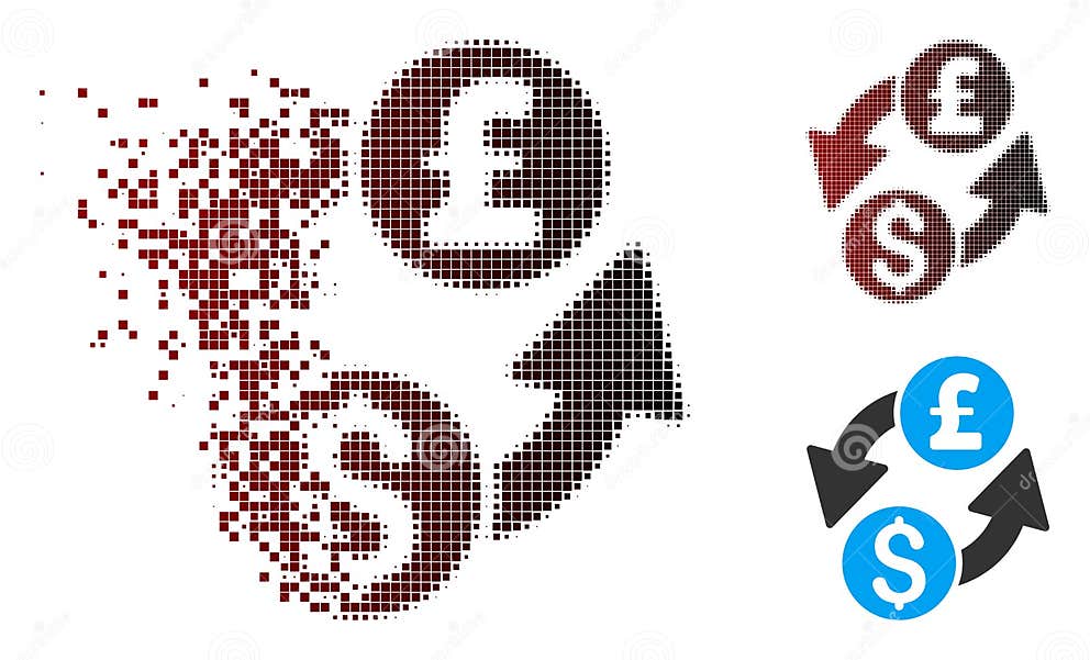 Fractured Pixel Halftone Dollar Pound Exchange Icon Stock Vector ... Fractured Pixel Halftone Dollar Pound Exchange Icon Stock Vector ...