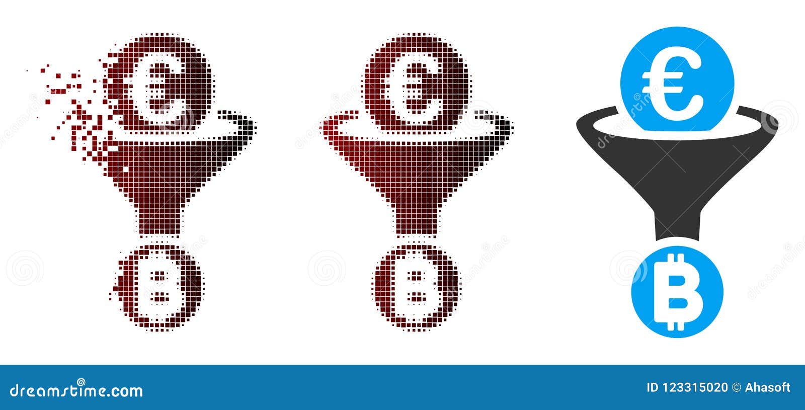 Fractured Pixel Halftone Euro Bitcoin Conversion Funnel Icon Stock ... Fractured Pixel Halftone Euro Bitcoin Conversion Funnel Icon Stock ...