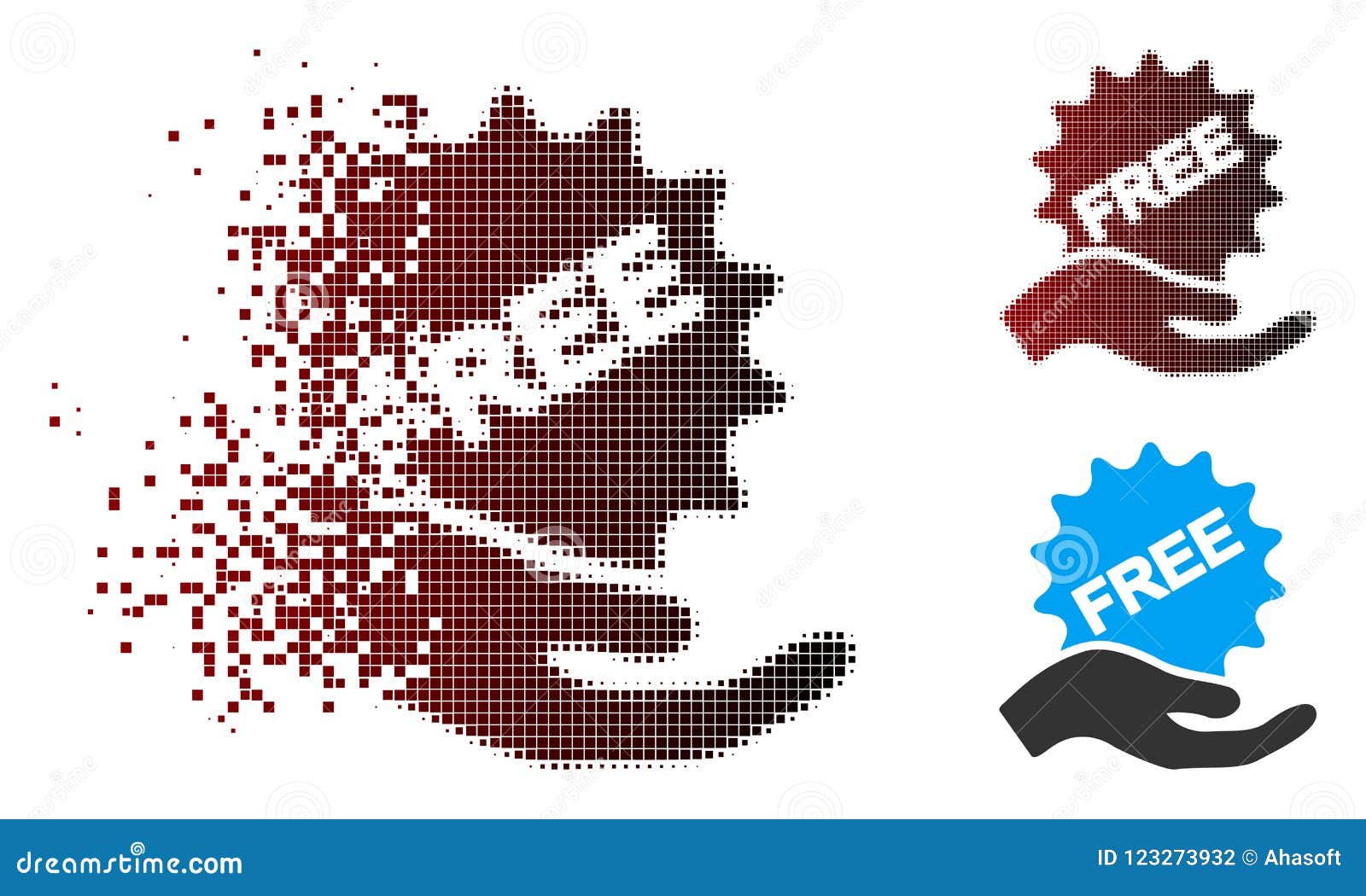 Fractured Pixel Halftone Free Sticker Hand Icon Stock Vector ... Fractured Pixel Halftone Free Sticker Hand Icon Stock Vector ...