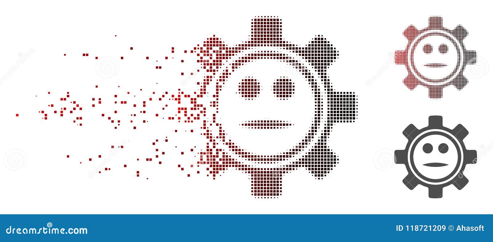 Fractured Pixel Halftone Gear Neutral Smiley Icon Stock Vector ... Fractured Pixel Halftone Gear Neutral Smiley Icon Stock Vector ...