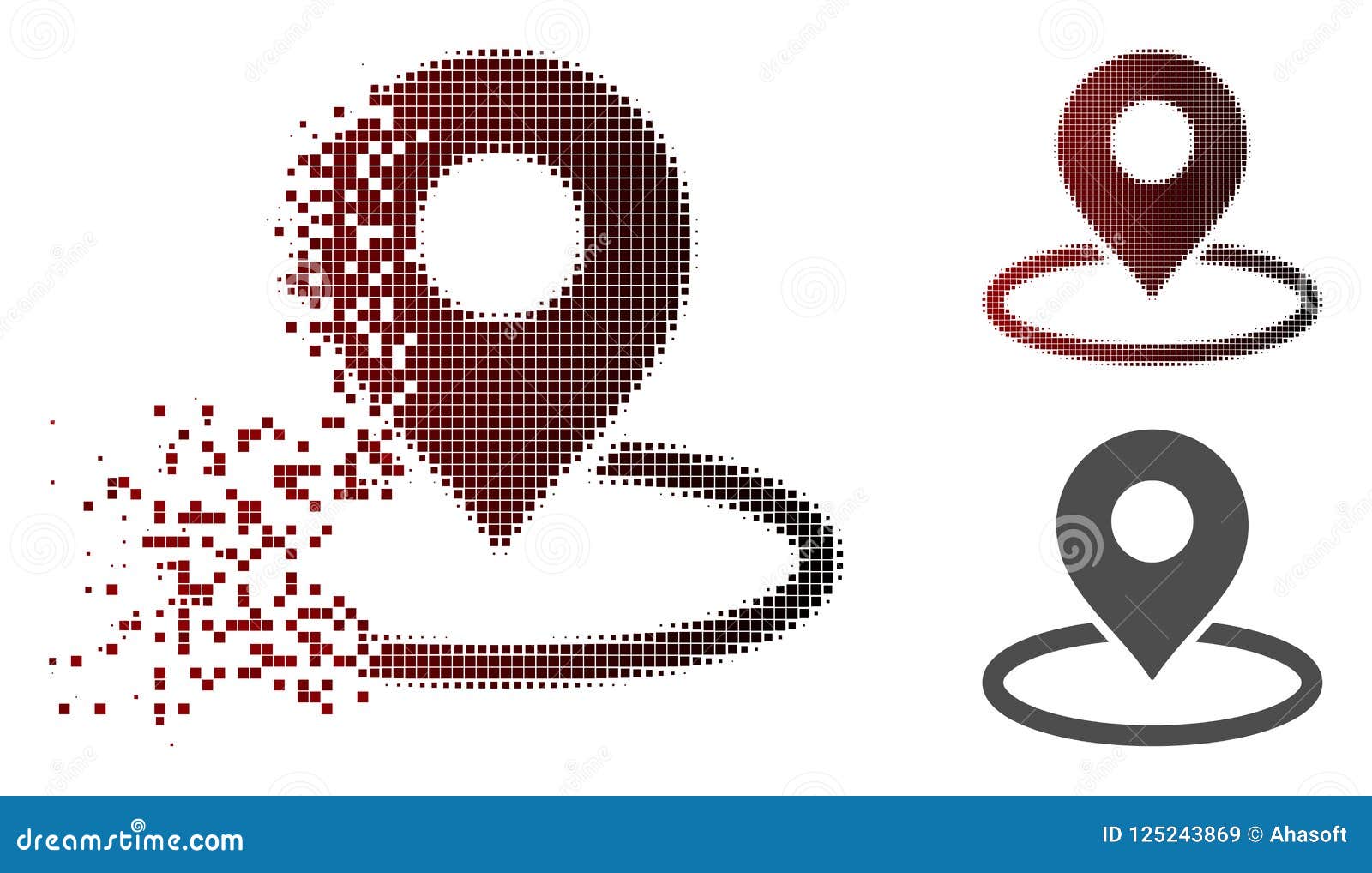 Fractured Pixel Halftone Map Marker Location Icon Stock Vector ... Fractured Pixel Halftone Map Marker Location Icon Stock Vector ...