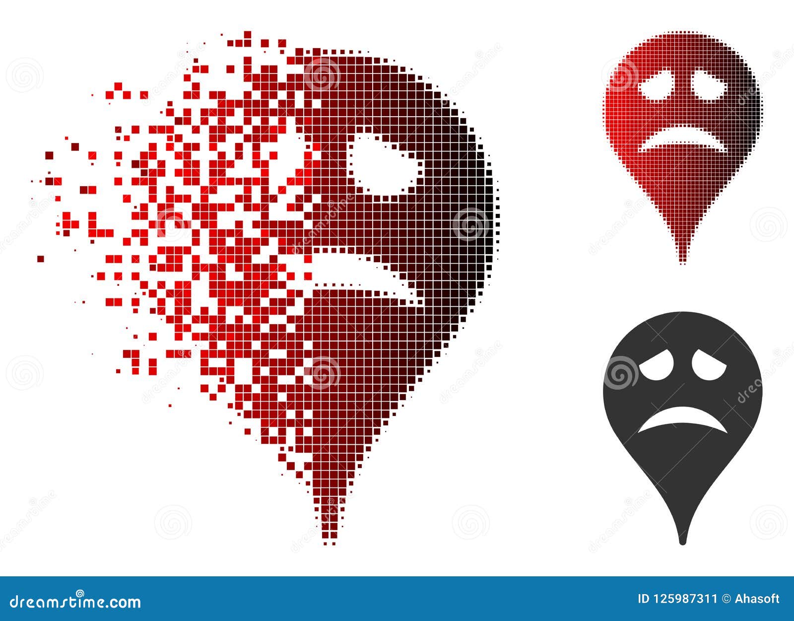 Fractured Pixel Halftone Sadly Smiley Map Marker Icon Stock Vector ... Fractured Pixel Halftone Sadly Smiley Map Marker Icon Stock Vector ...