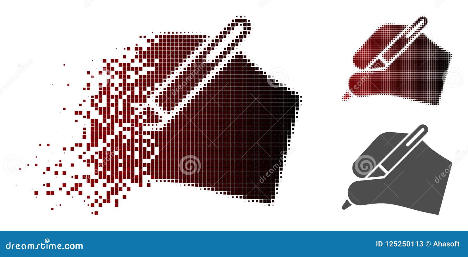 Fractured Pixel Halftone Signature Hand Icon Stock Vector ... Fractured Pixel Halftone Signature Hand Icon Stock Vector ...