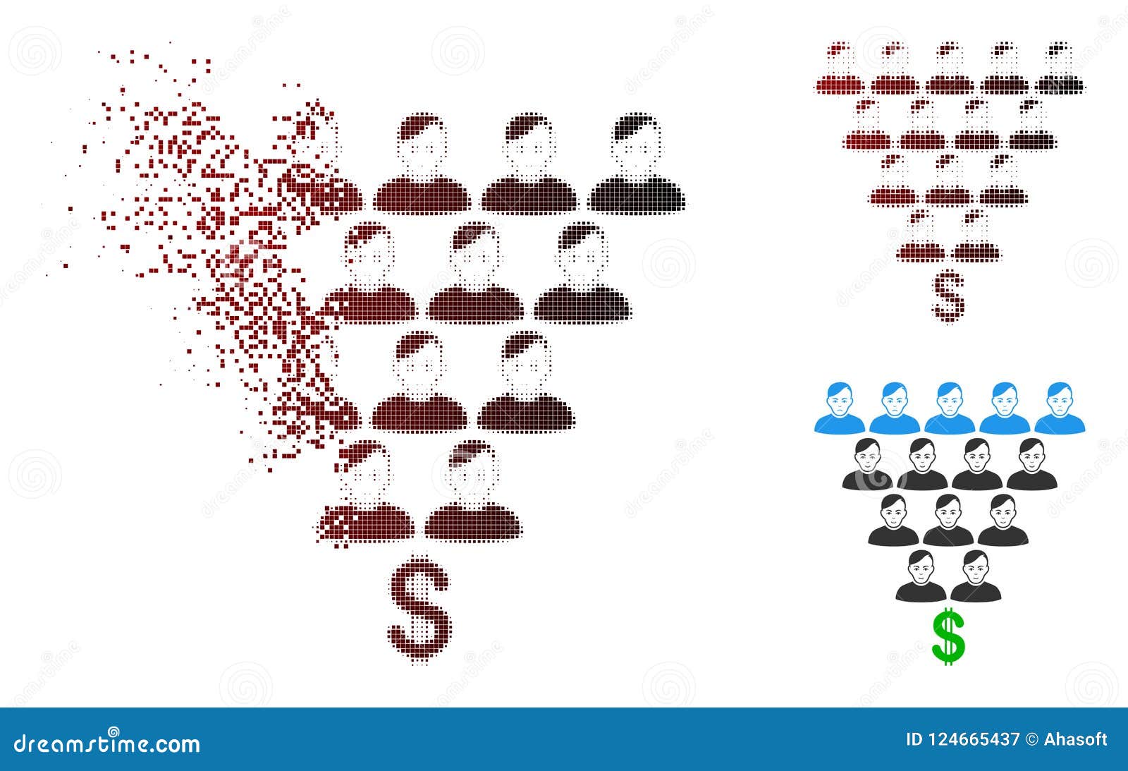 Fractured Pixelated Halftone Ponzi Pyramid Scheme Icon with Face Stock ... Fractured Pixelated Halftone Ponzi Pyramid Scheme Icon with Face Stock ...