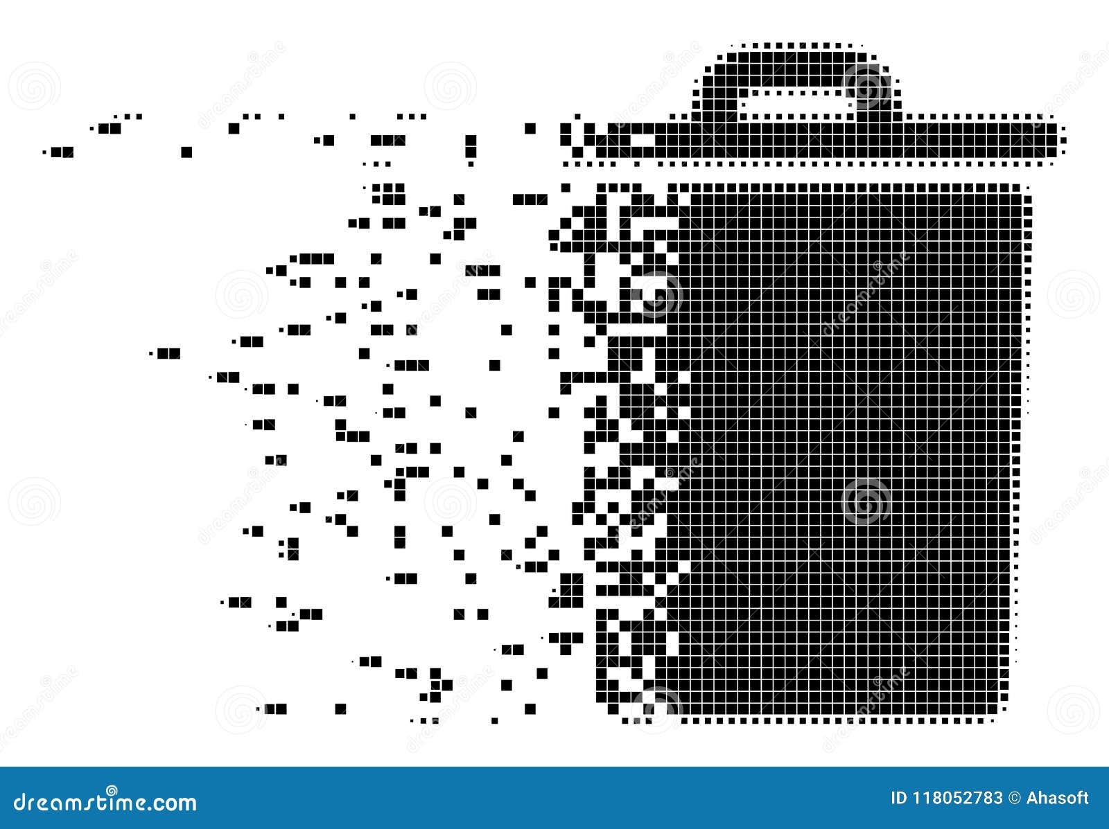 Trash Bin Dispersed Pixel Icon Stock Vector - Illustration of ...