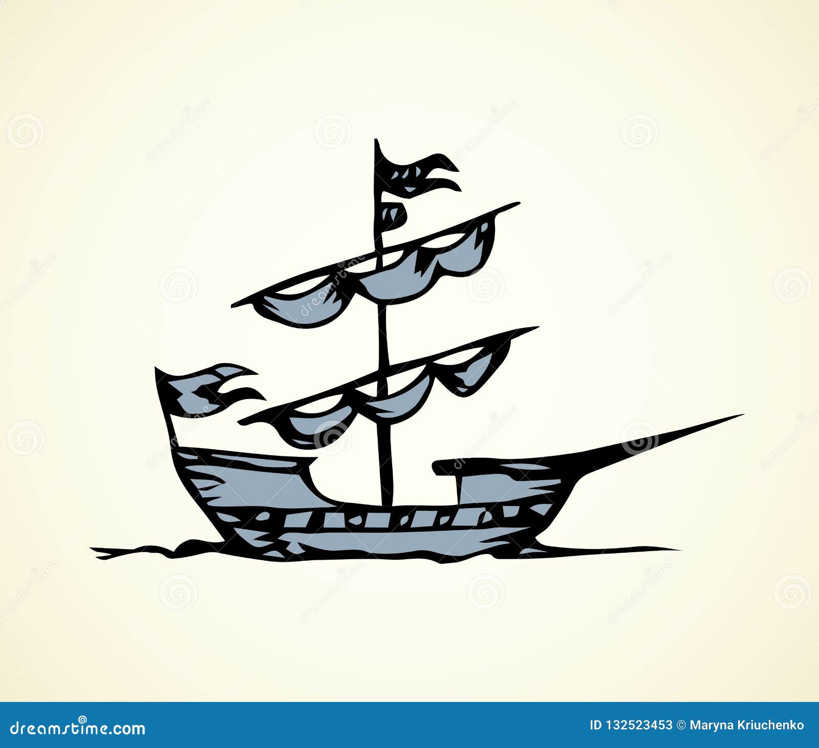 Fragata Desenho do vetor ilustração do vetor. Ilustração de velho ...