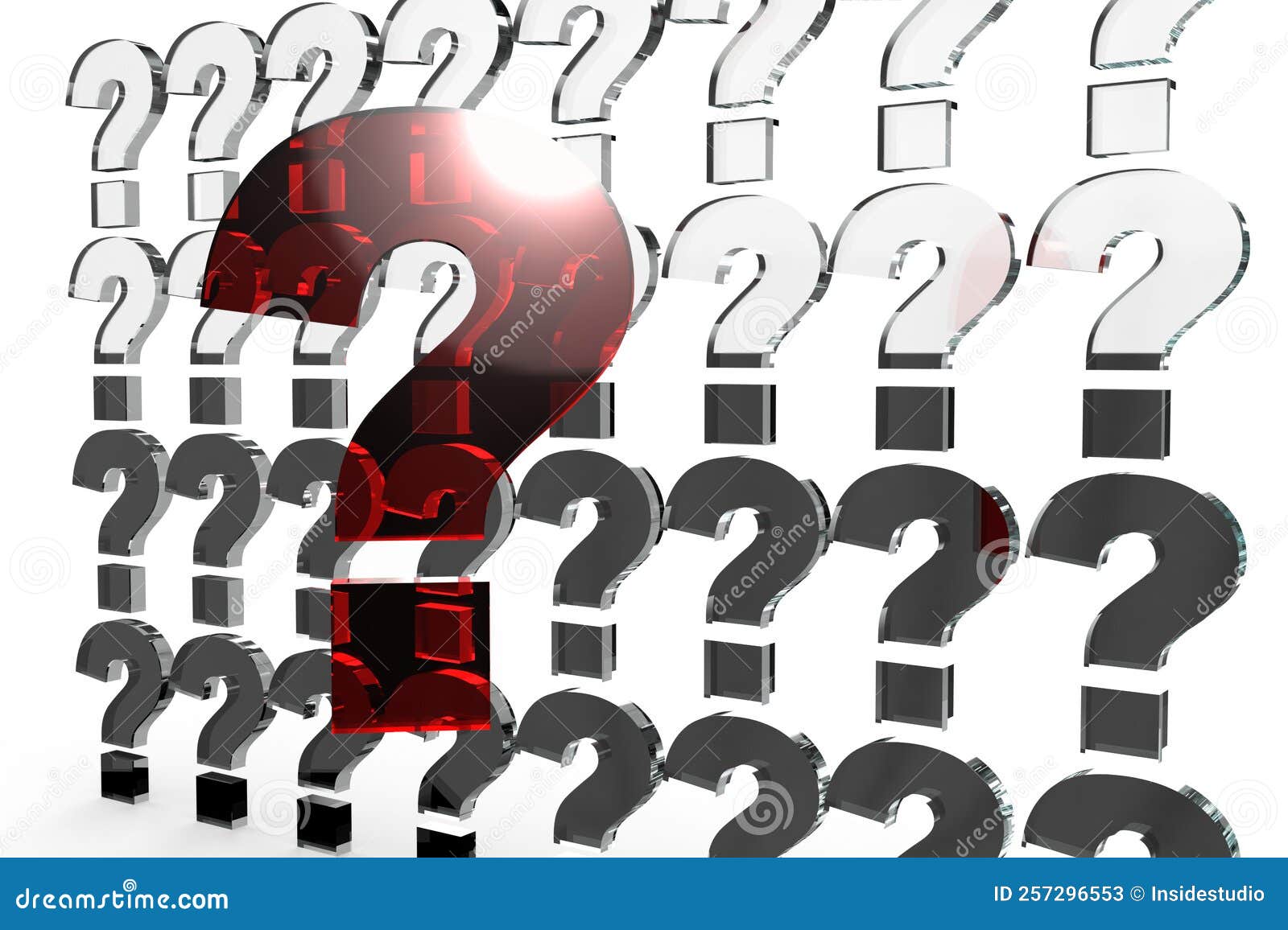 Fragezeichen Auf Einem Weißen Hintergrund 3d Rendern. Stock Abbildung ...