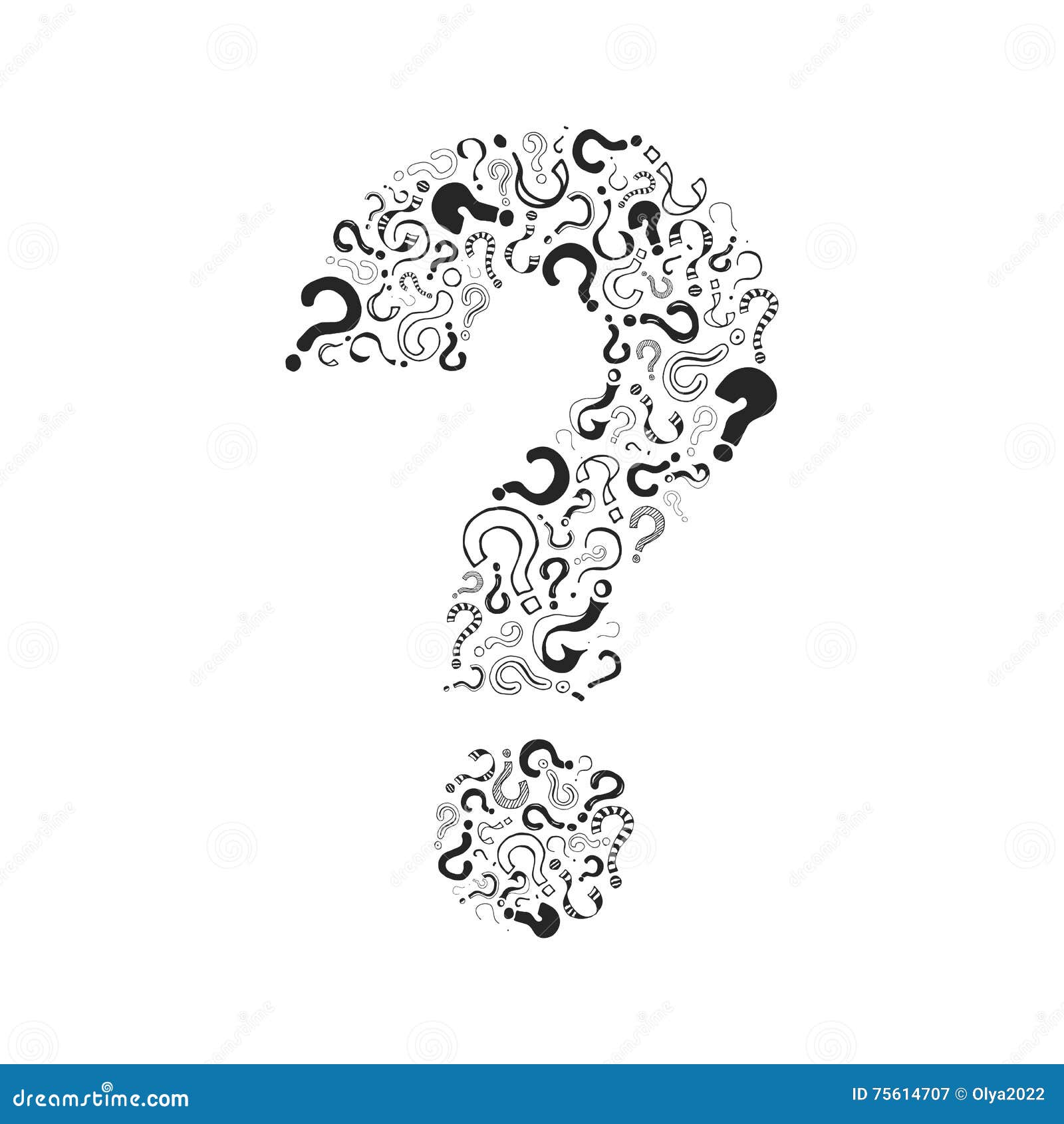 Fragezeichen - Hand Gezeichnet Vektor Abbildung - Illustration von ...