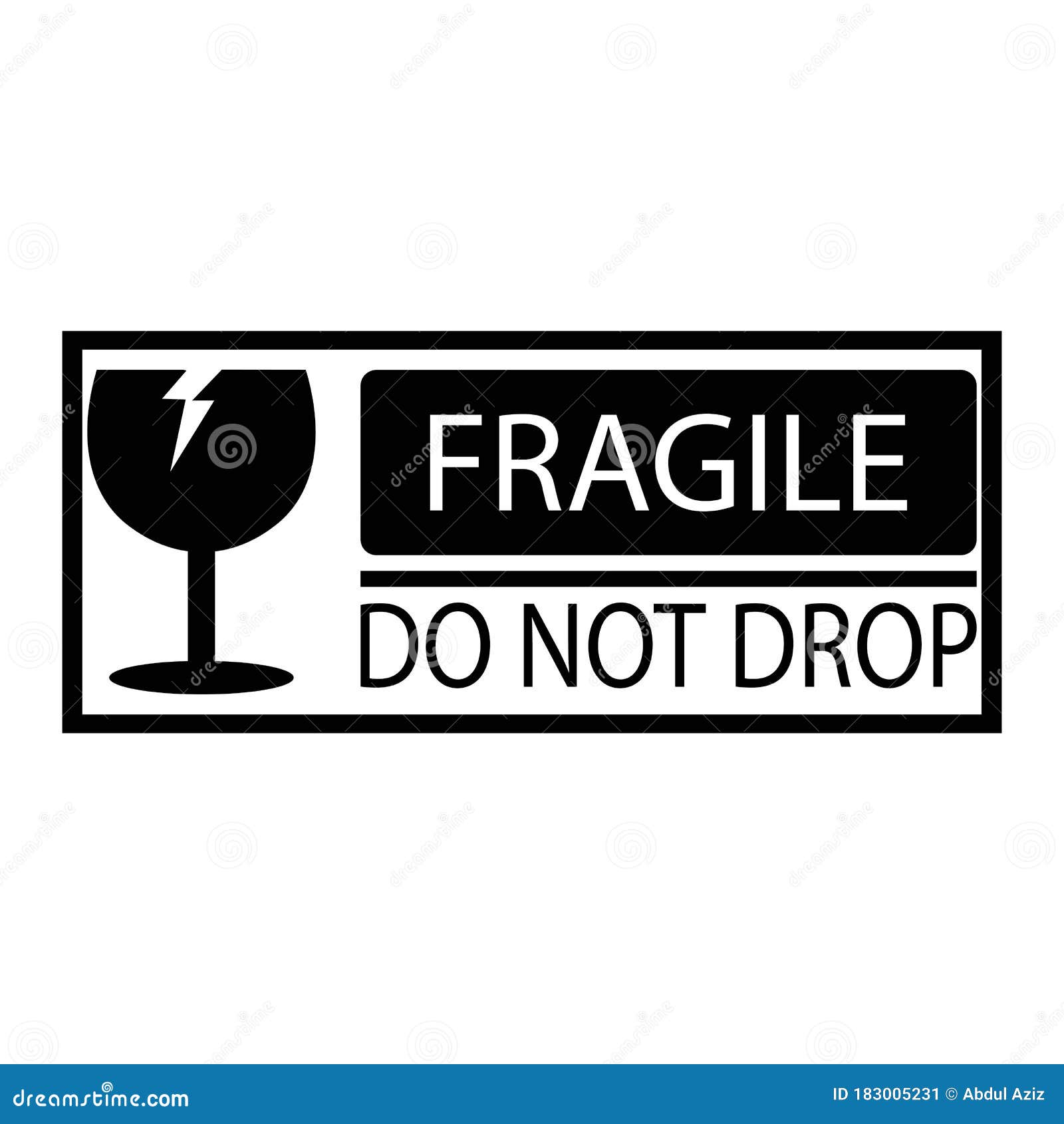 Fragiel vectorontwerp logo vector illustratie. Illustration of levering ...