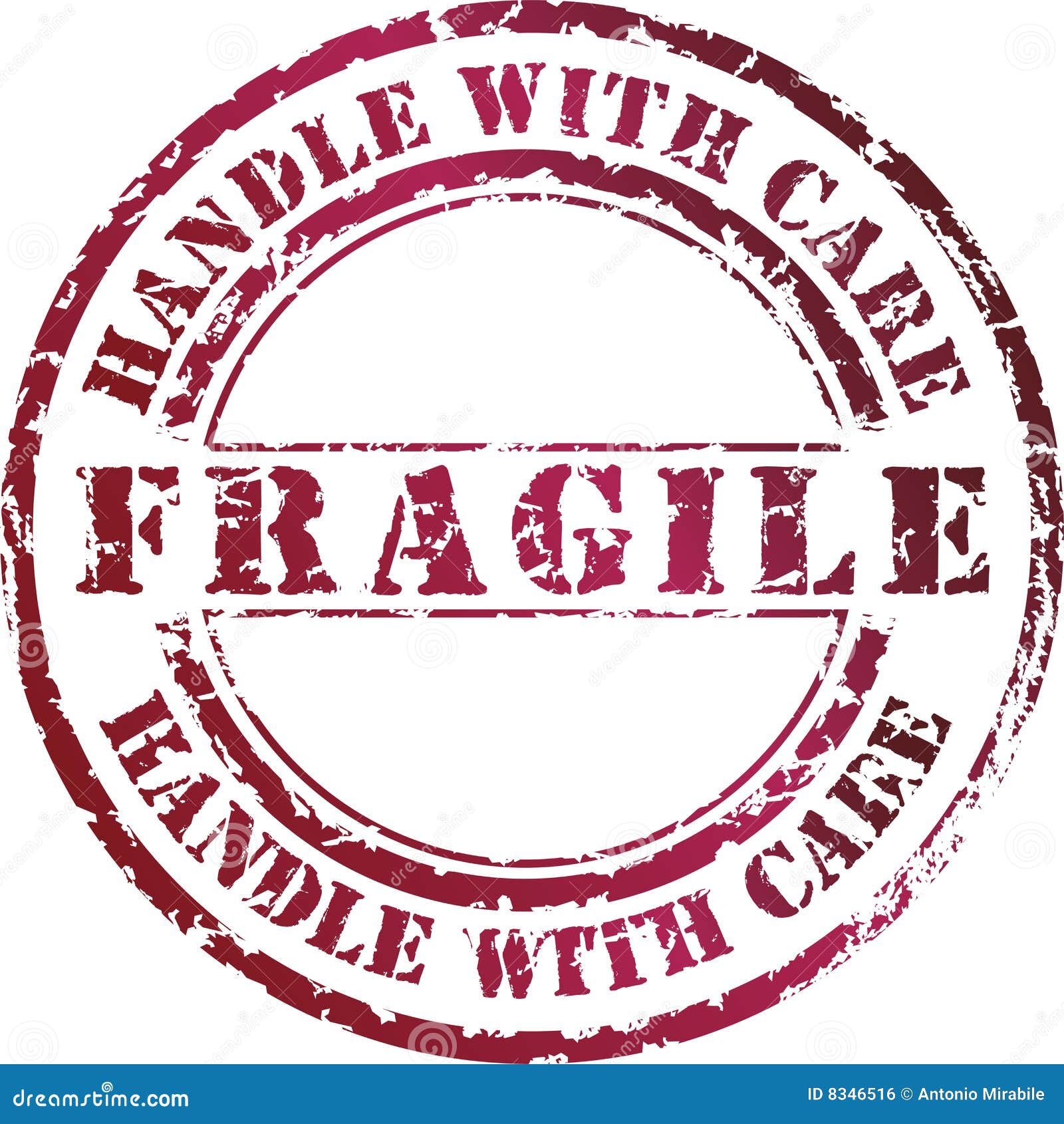 Fragile stock vector. Illustration of handle, rubber, postmark - 8346516