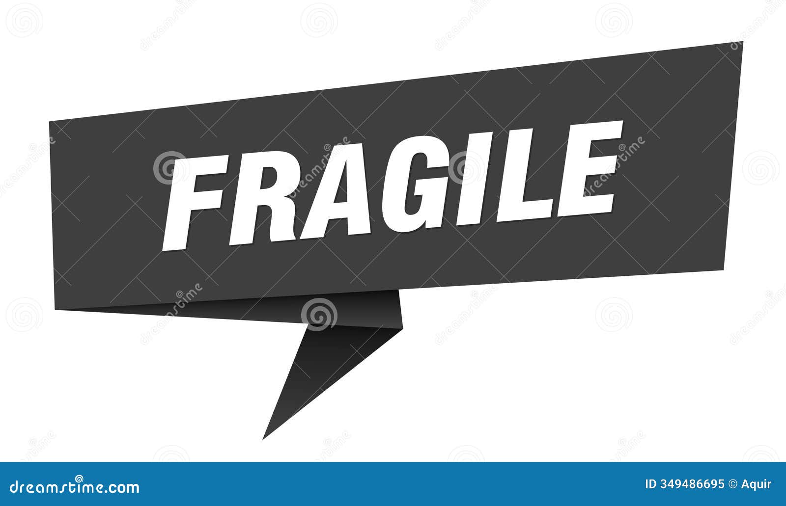 Fragile Banner Template. Fragile Ribbon Label. Vector Illustration ...