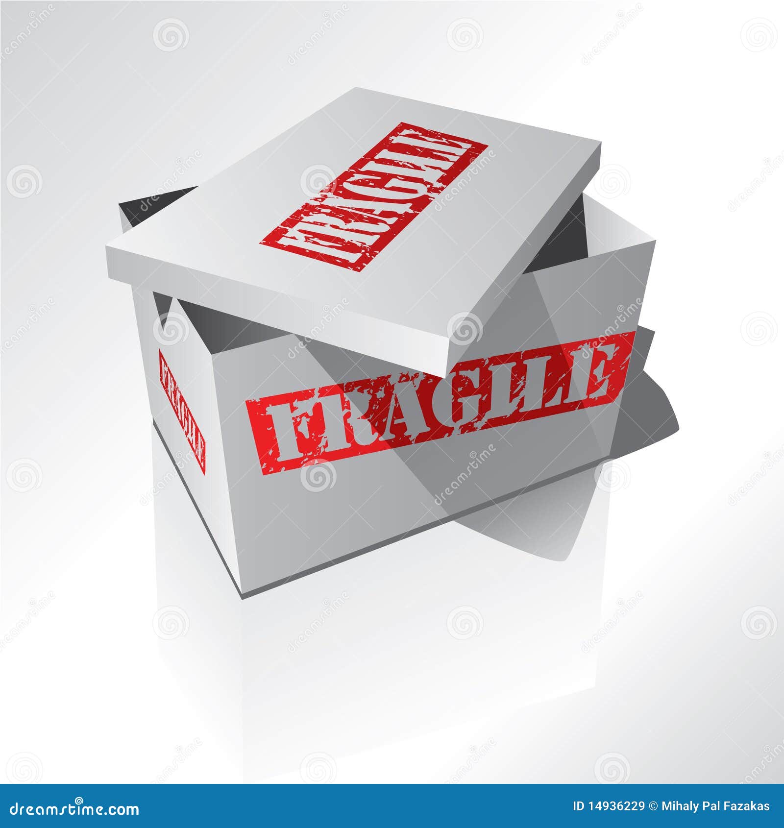 Fragile box stock vector. Illustration of design, grey - 14936229