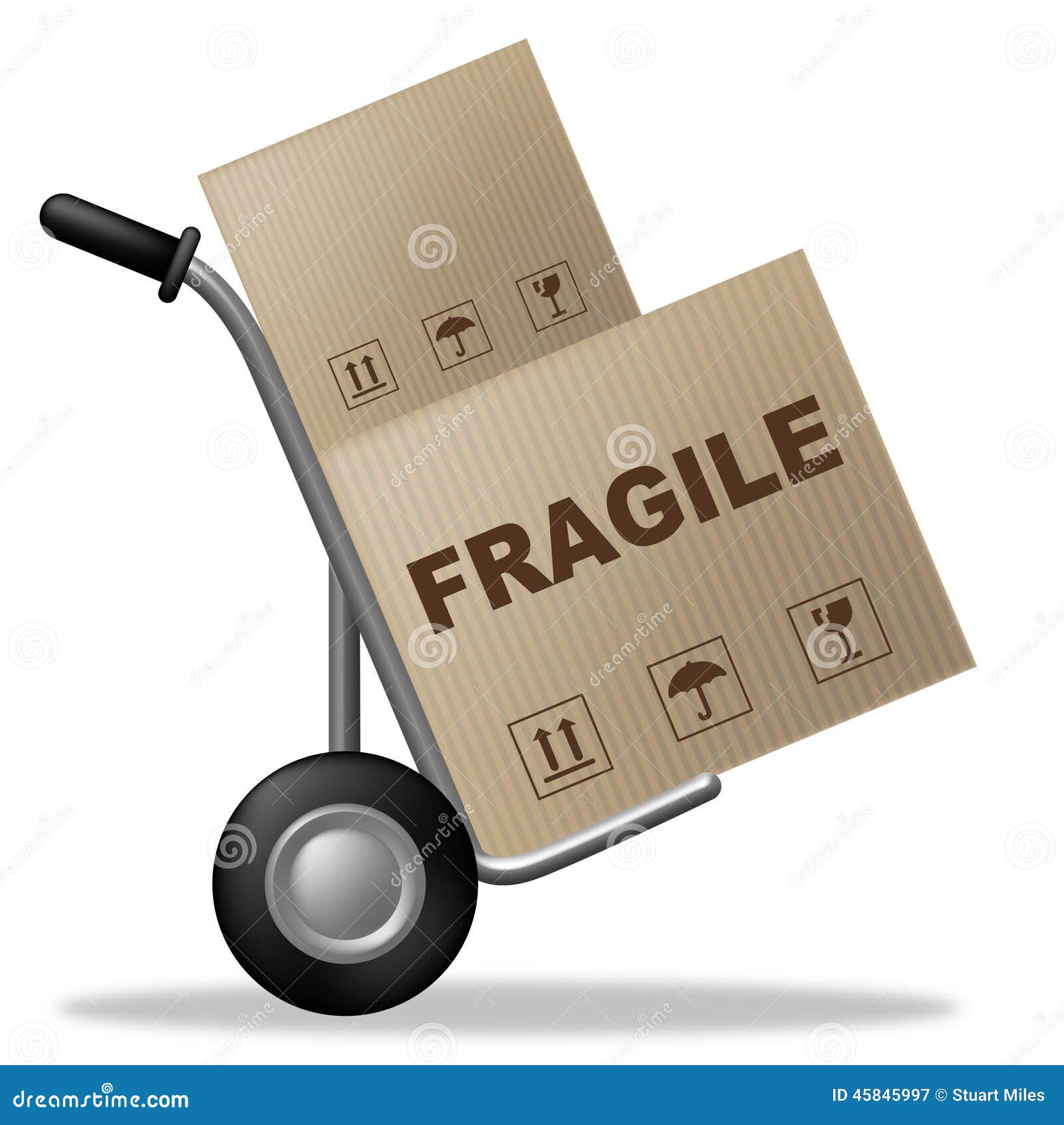 Fragile Box Means Easily Broken and Breakable Stock Illustration ...