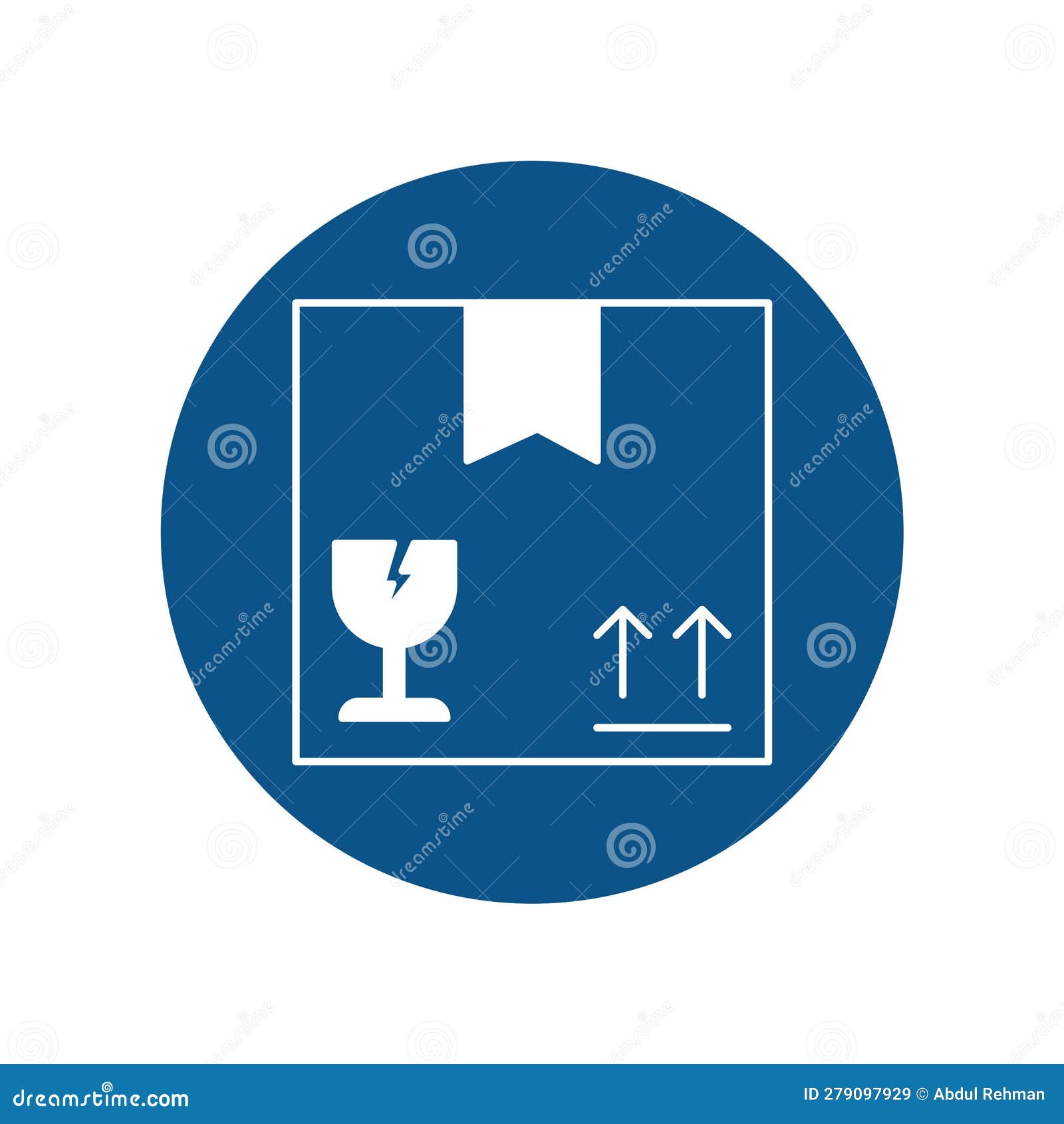 Fragile Box Vector Icon with Background Trendy Colors Stock Vector ...