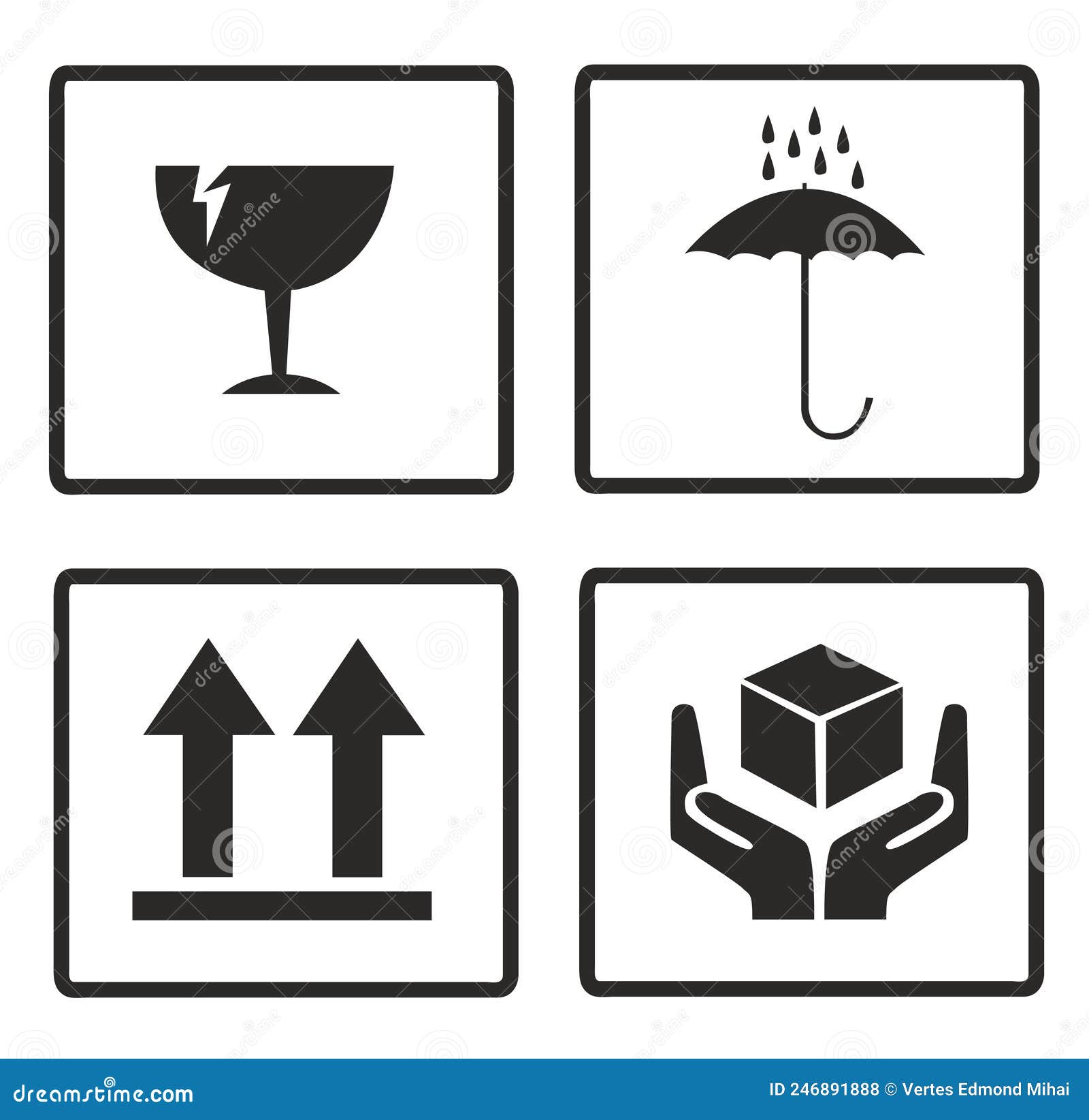 Fragile or Breakable Material Packaging Symbol Stock Vector ...