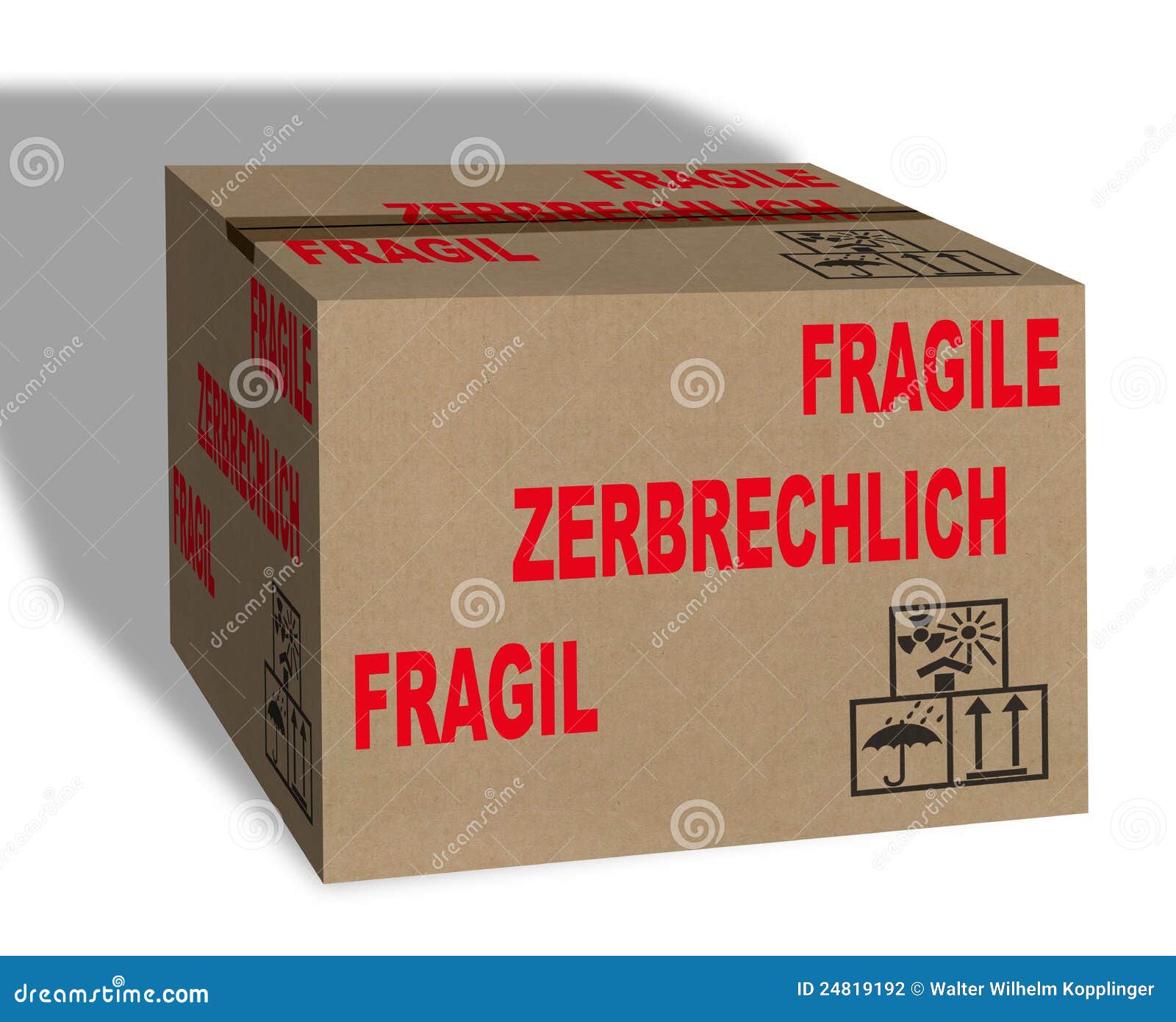 Fragile Carton box stock illustration. Illustration of deliver - 24819192
