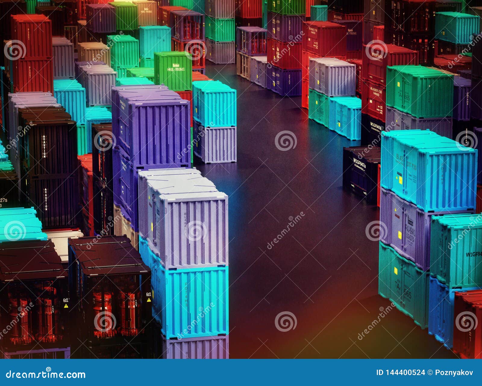 Fragile Commodity Containers Freight Cargo in Warm Dry Storage ...