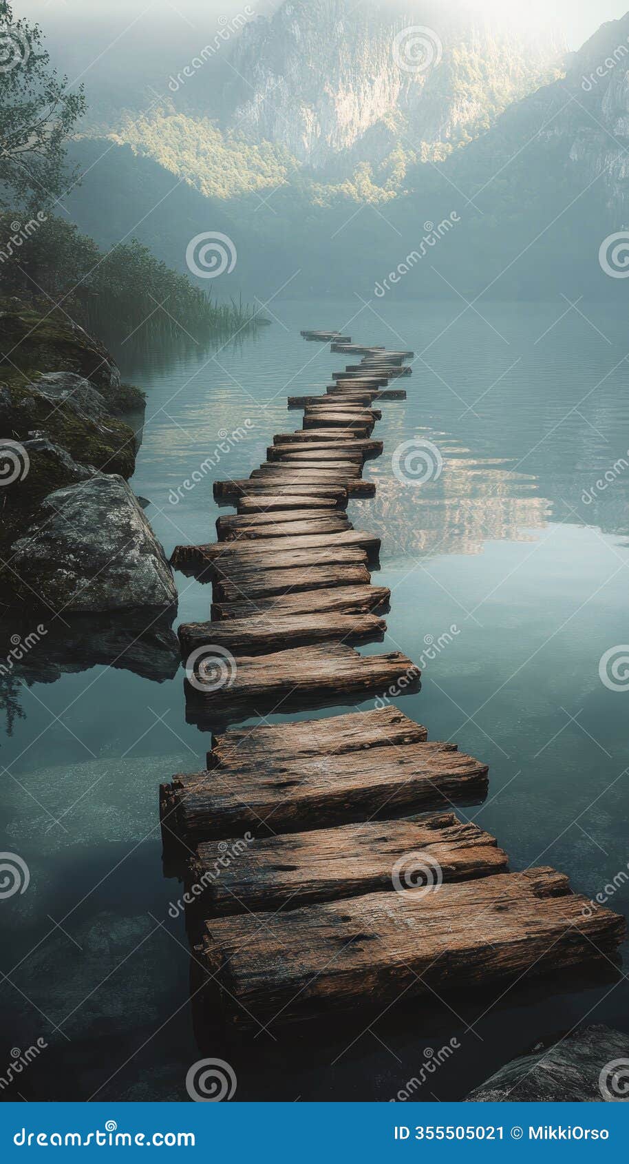 A Fragile Connection a Broken Bridge with a Plank Highlighting Risk and ...