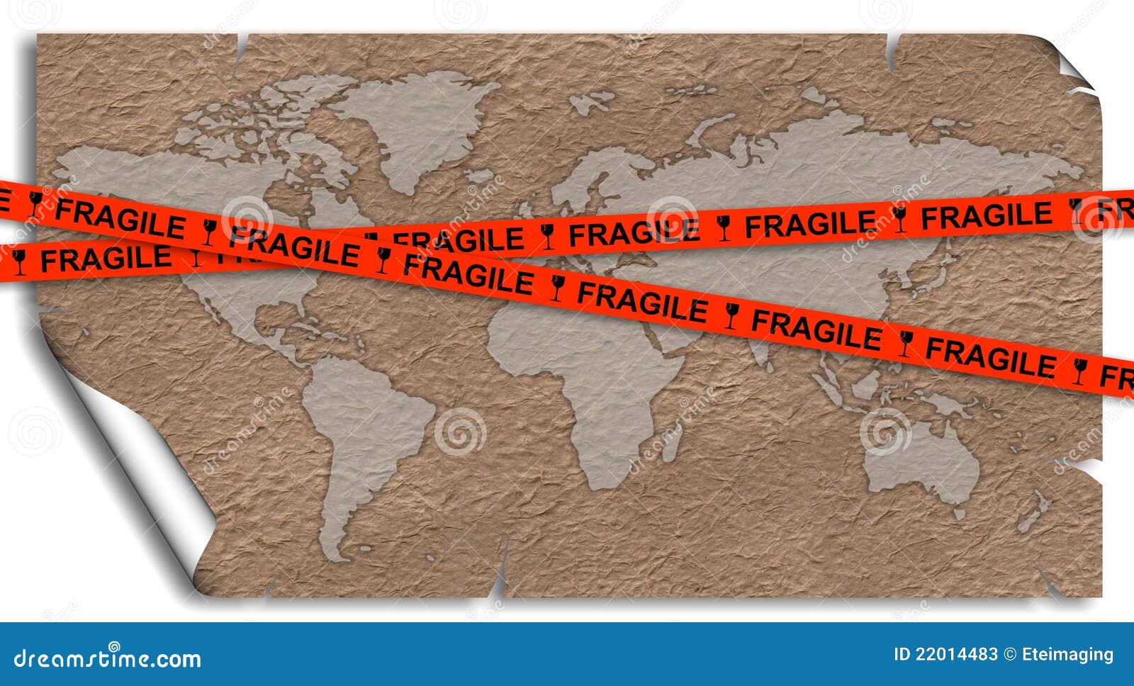 Fragile Tape All Over World Map Vector Illustration | CartoonDealer.com ...