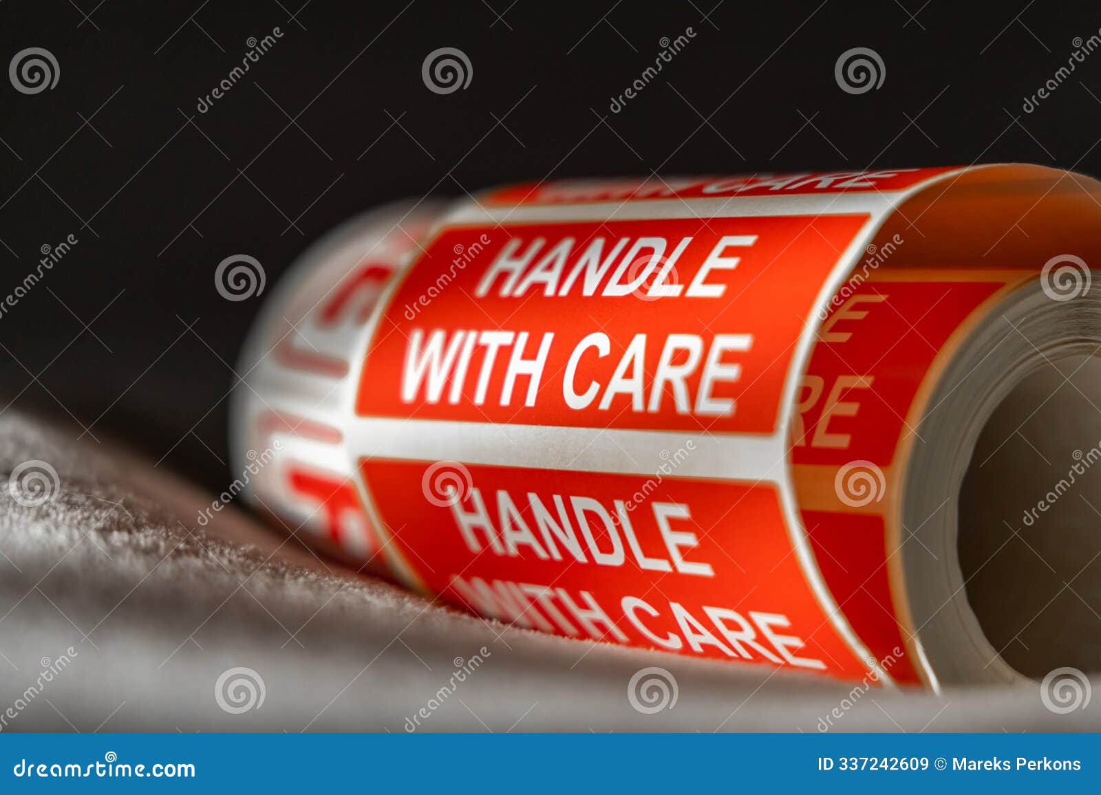 Fragile Handle with Care Sticker Rolls Stock Image - Image of print ...