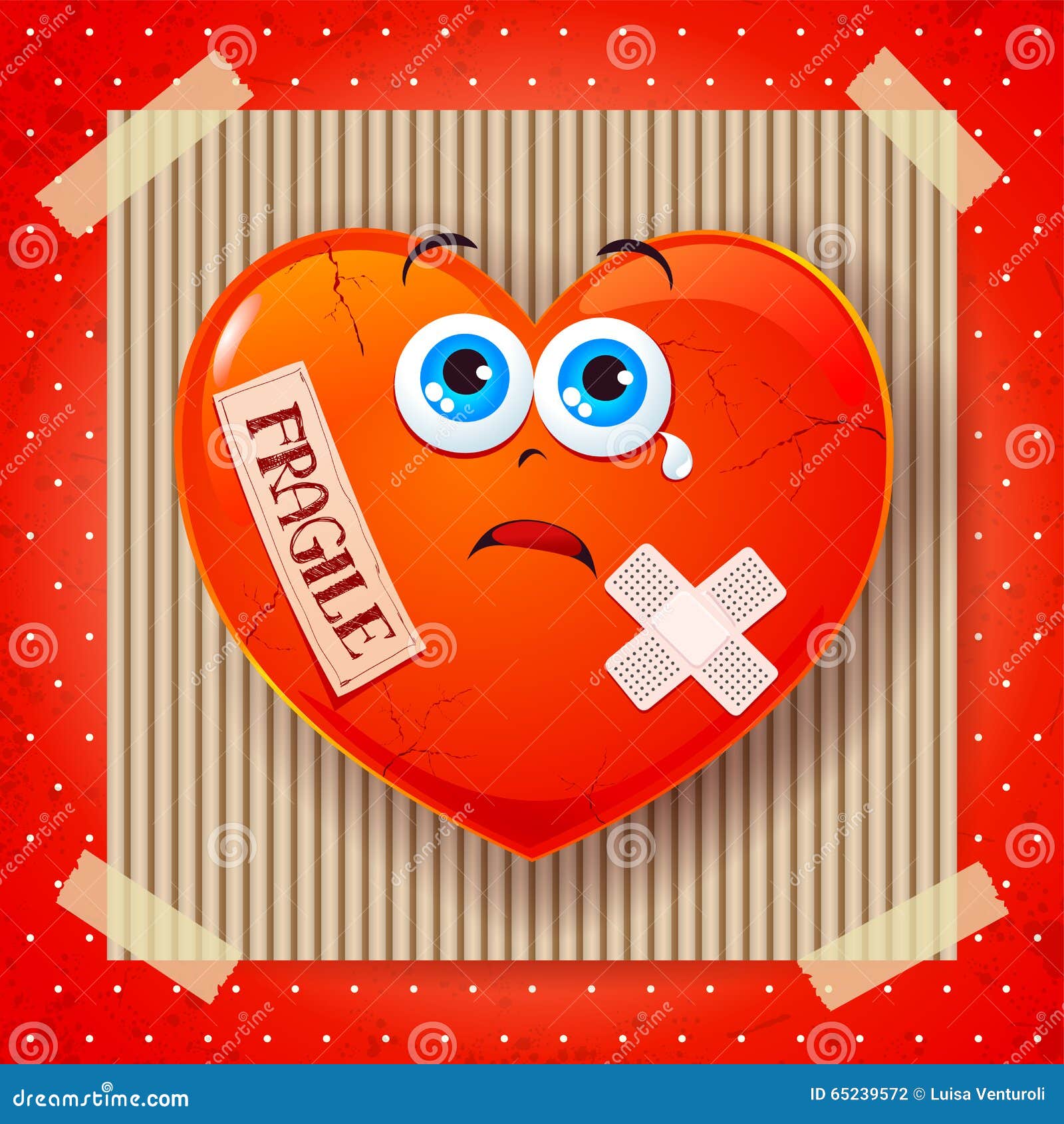 Fragile Heart, Cartoon Background Stock Vector - Illustration of couple ...