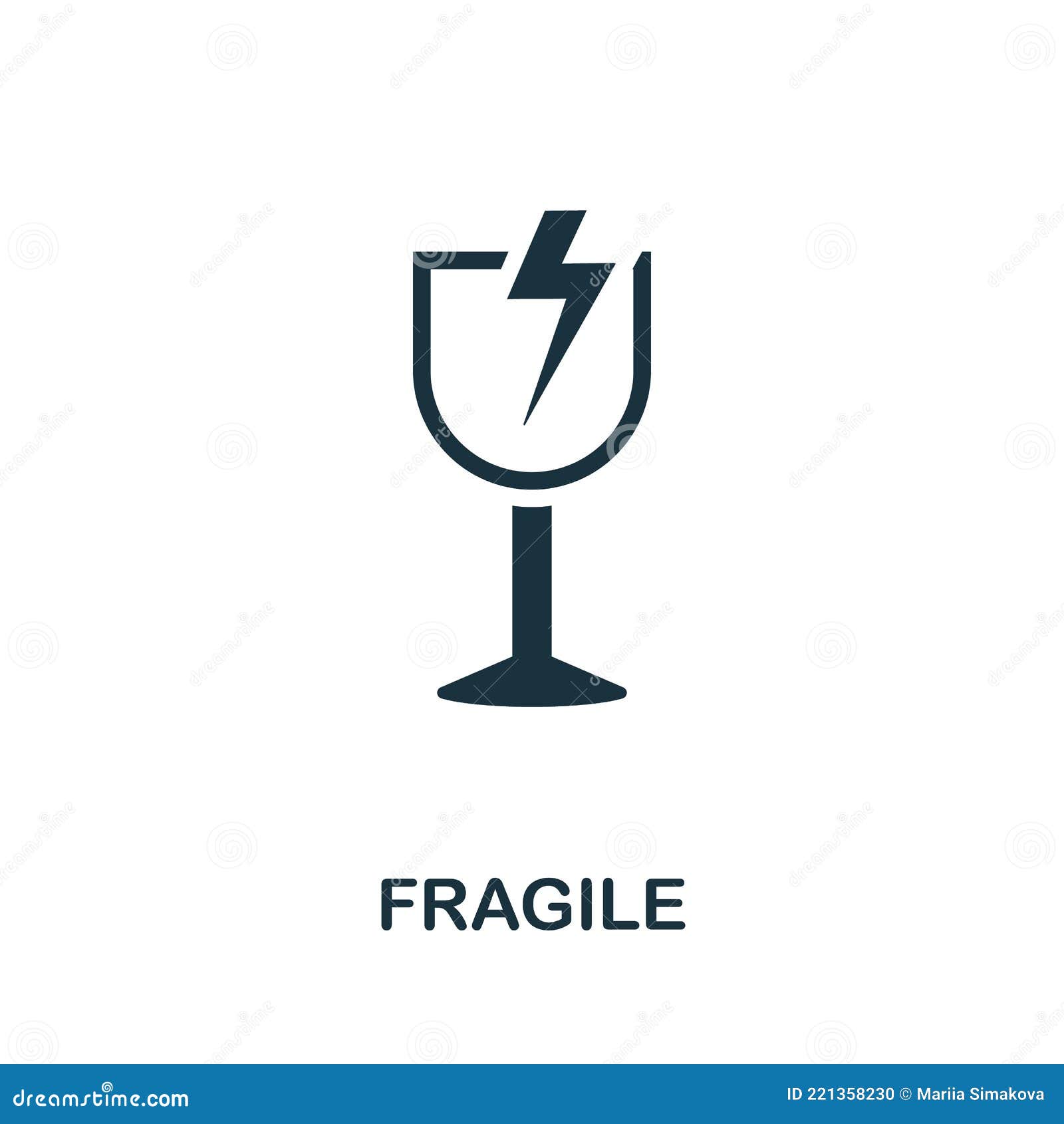 Fragile Icon. Monochrome Simple Element from Packaging Collection ...