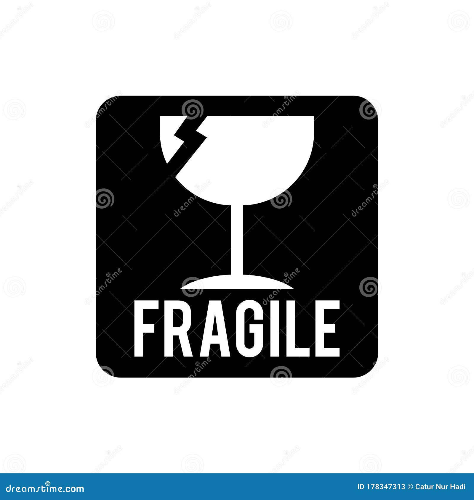 Fragile Icon Flat Vector Template Design Trendy Stock Illustration ...