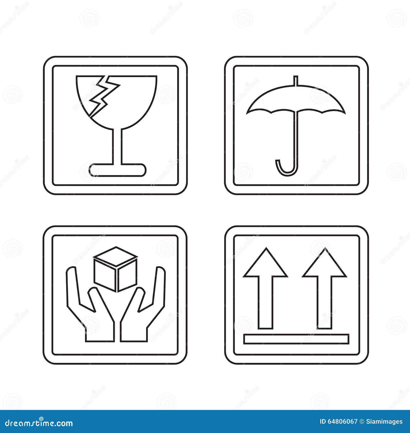 Fragile Icon. Glass Symbol Warning Sign. Cartoon Vector | CartoonDealer ...
