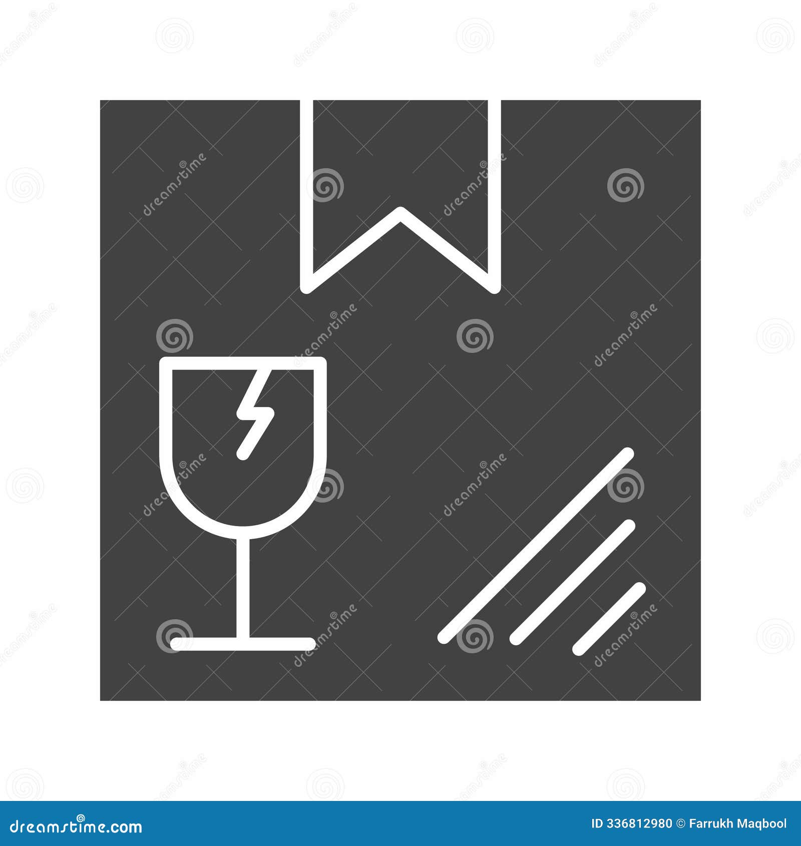 Fragile Icon. Glass Symbol Warning Sign. Cartoon Vector | CartoonDealer ...