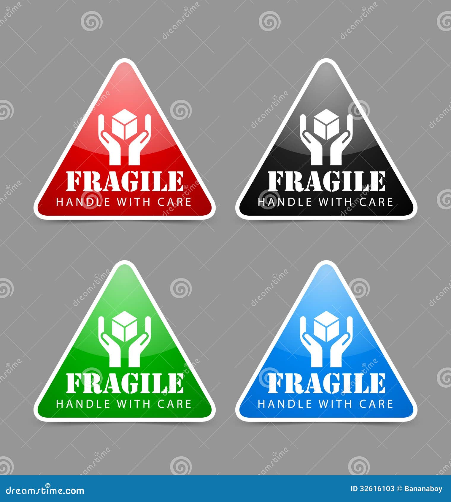 Fragile Icons. Delicate Package Delivery. Cartoon Vector ...