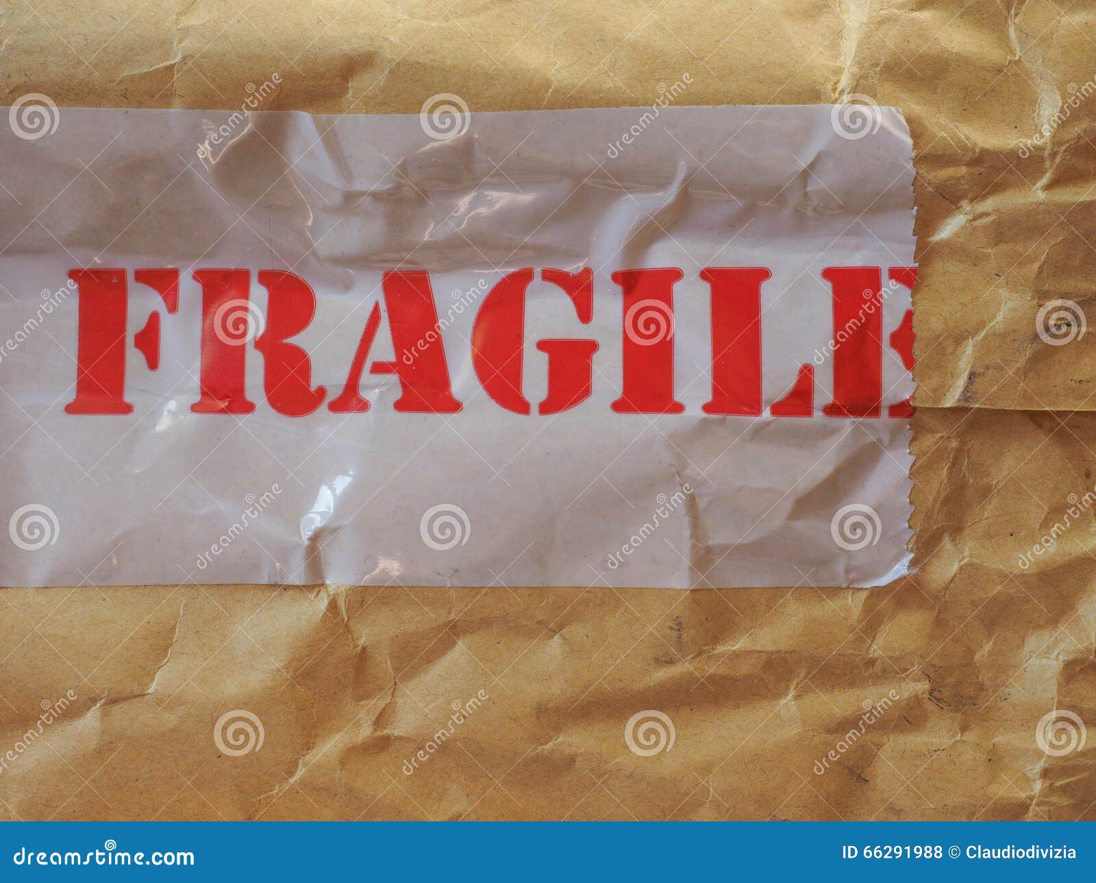 Fragile label on packet stock photo. Image of parcel - 66291988