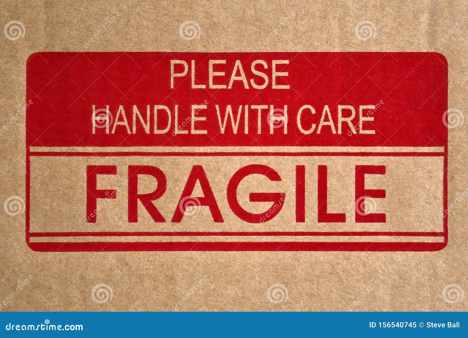Fragile Message on Shipping Box Stock Image - Image of post, brown ...