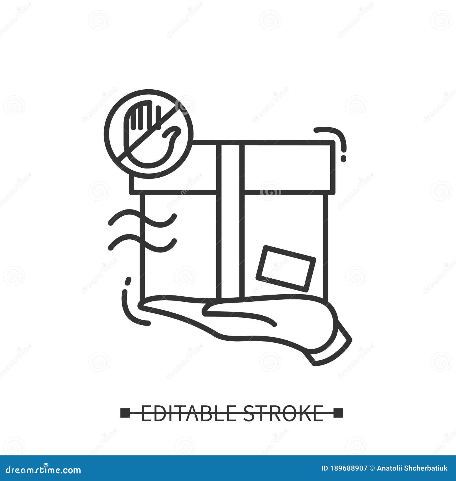 Fragile Parcel Icon. Concept of Express Contact-less Delivery. Linear ...