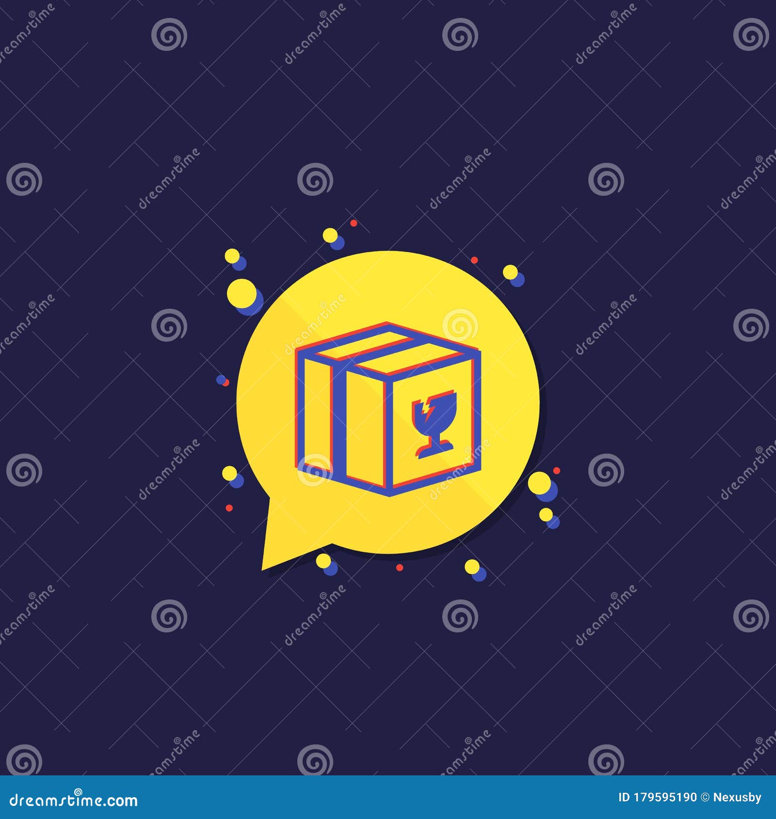 Fragile Parcel Icon, Vector Stock Illustration - Illustration of handle ...