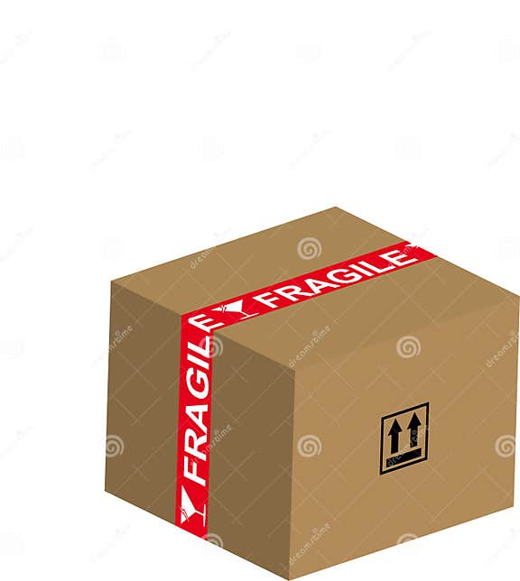 Fragile shipping box stock illustration. Illustration of move - 14615086