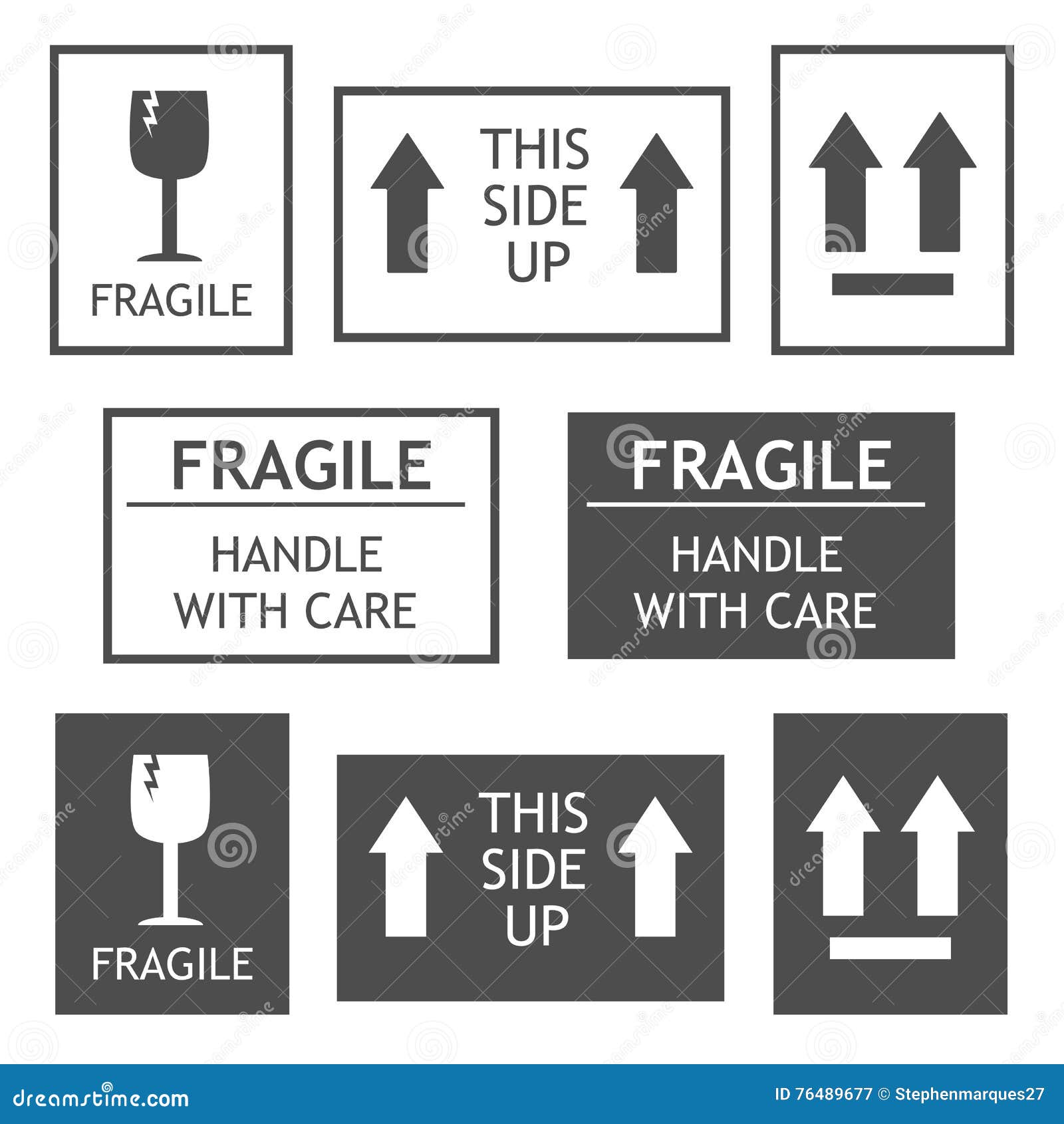 Fragile Shipping Labels Royalty-Free Illustration | CartoonDealer.com ...